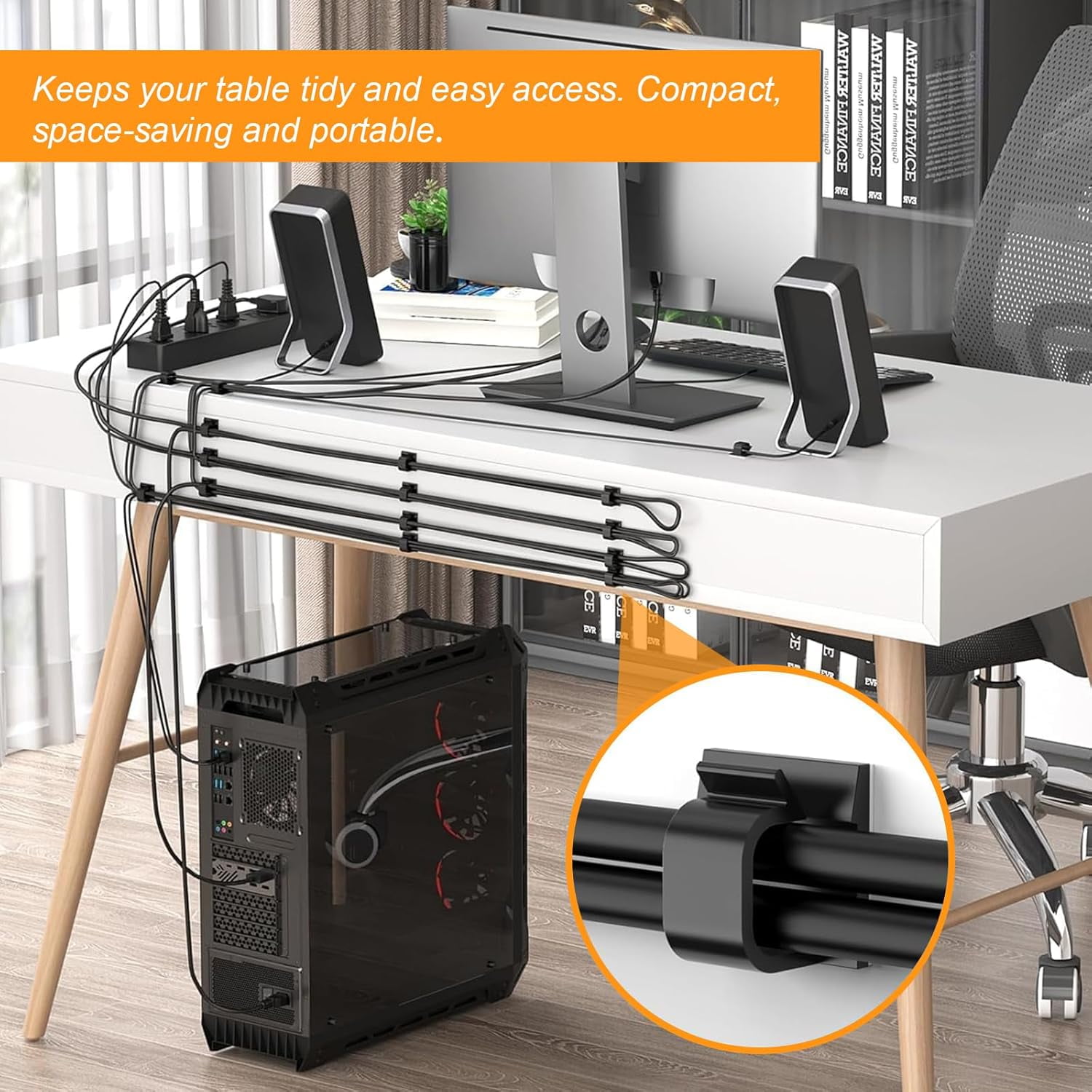 TRH-100 PCS Adhesive Cable Clips, Ethernet Wire Clips for Cords, Wire ...