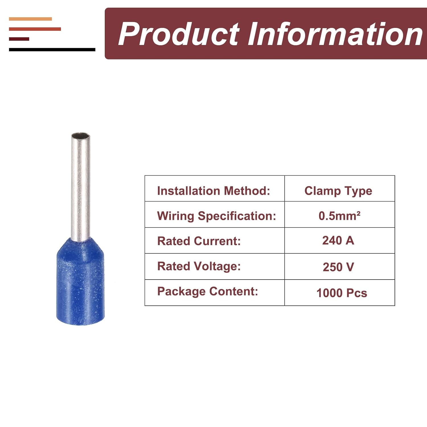 TRH-1000 Pcs Insulated Ferrule Electrical Wire Connectors Wire ...