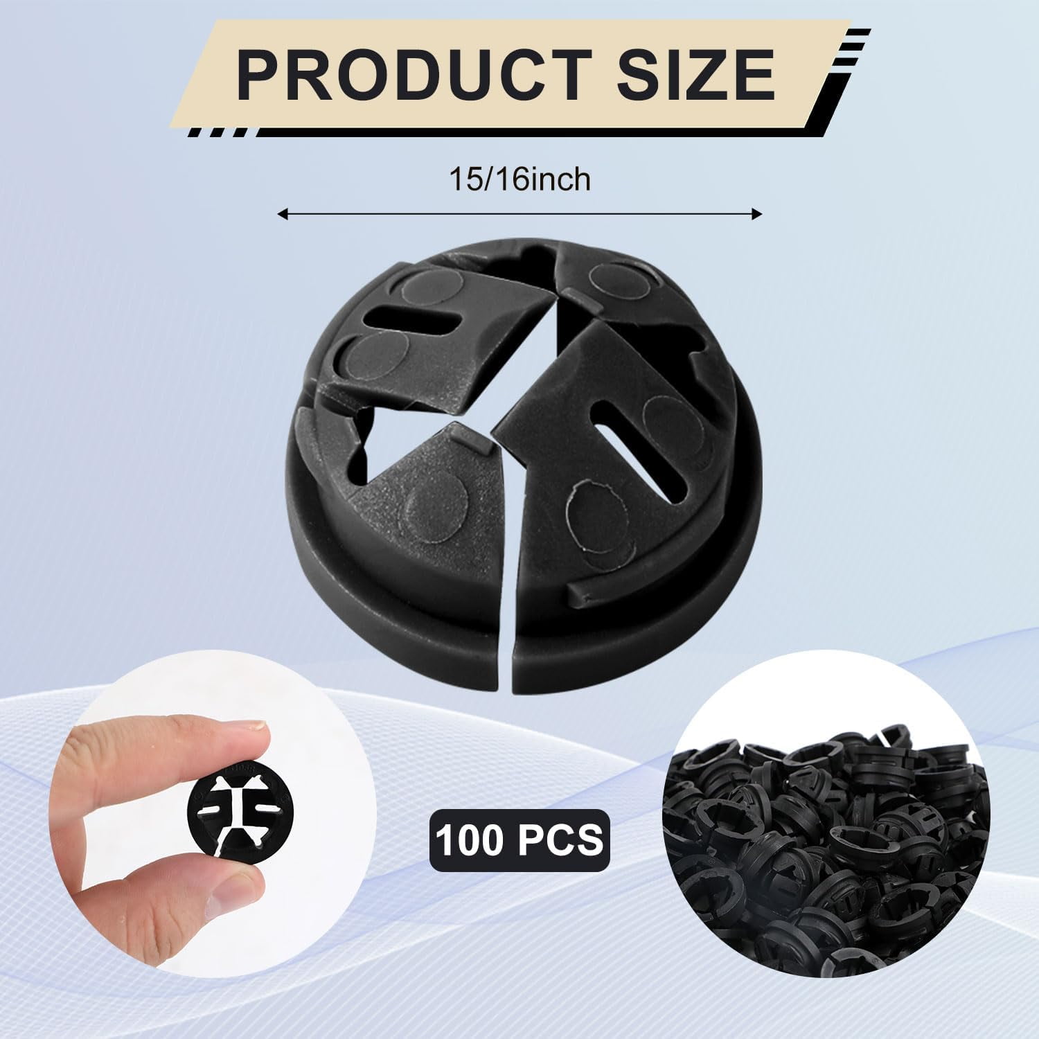 TRH-100pcs Push-in Cable Connectors, 3/8 Inch Trade Size Non-Metallic ...