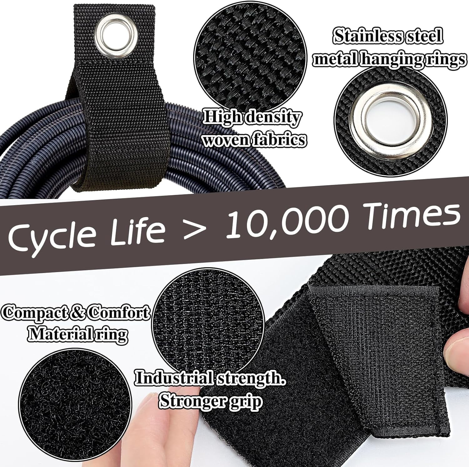 TRH-10Pcs Extension Cord Holder Organizer Heavy Duty Storage Straps ...