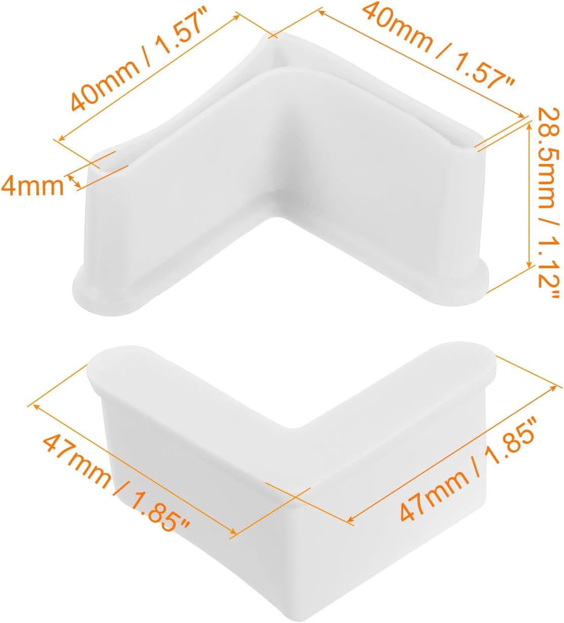 TRH-10Pcs L Shape Leg Pads, 1.57" x 1.57"(40 x 40mm) Furniture Leg ...