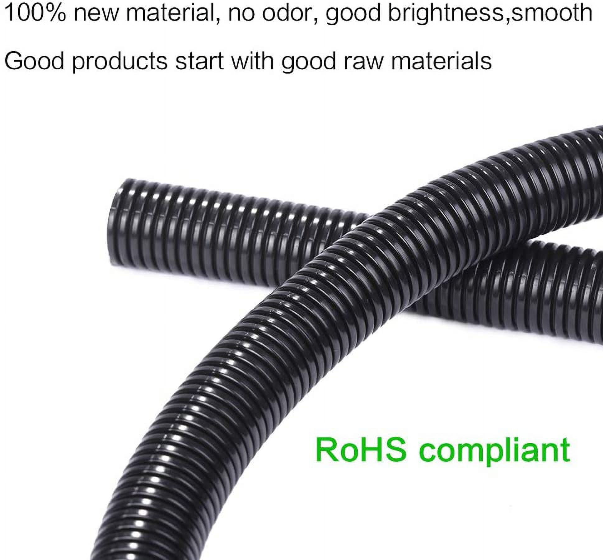 TRH-10ft - 1/2 inch Split Wire Loom Tubing - Black - Walmart.com
