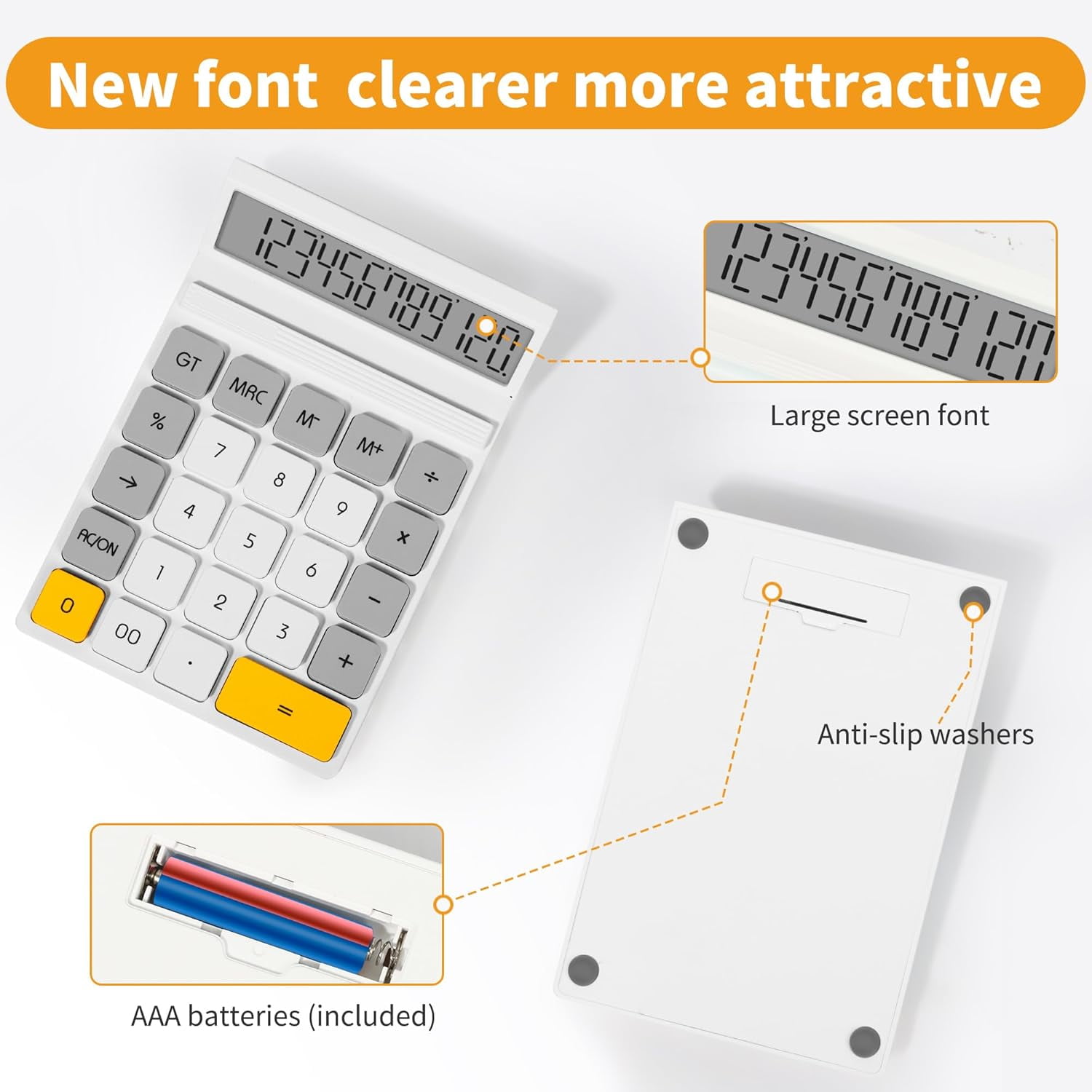 TRH-12 Digits Desktop Calculator with Large LCD Display and Sensitive Button, for Home, Office ...