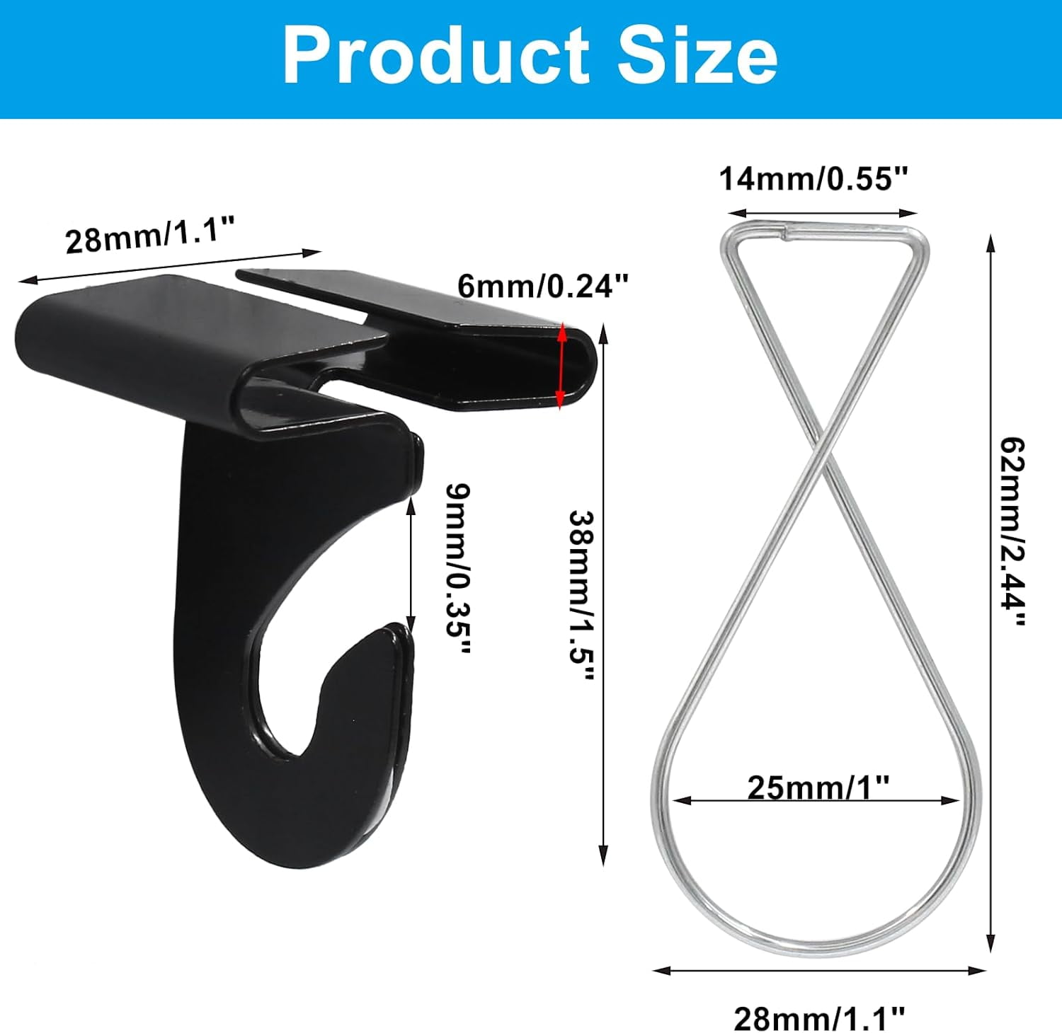 TRH-12 Pairs Drop Ceiling Hooks for Hanging, Heavy Duty Ceiling Hanger ...