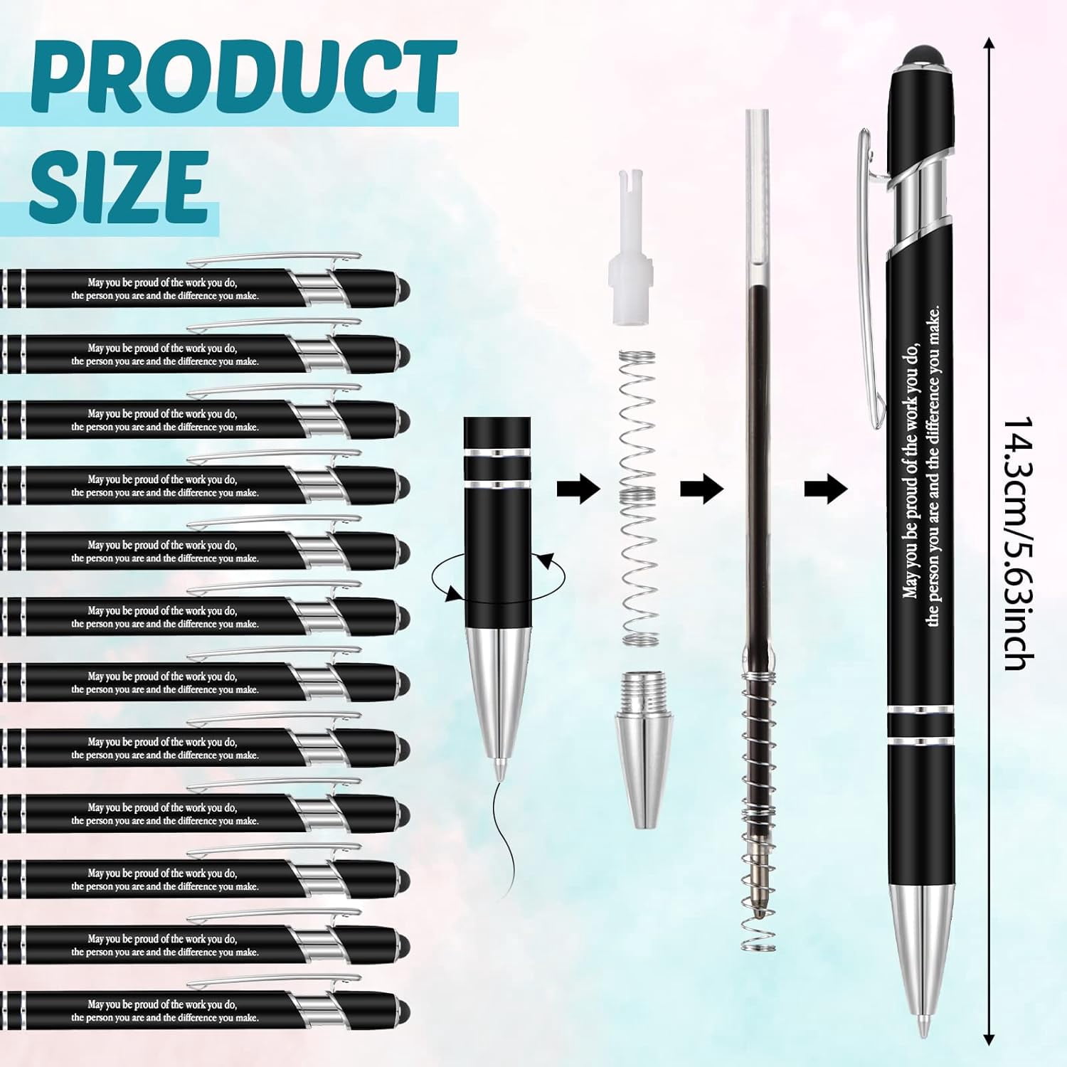 TRH-12 Pcs Inspirational Pens with Motivational Quotes Employee ...