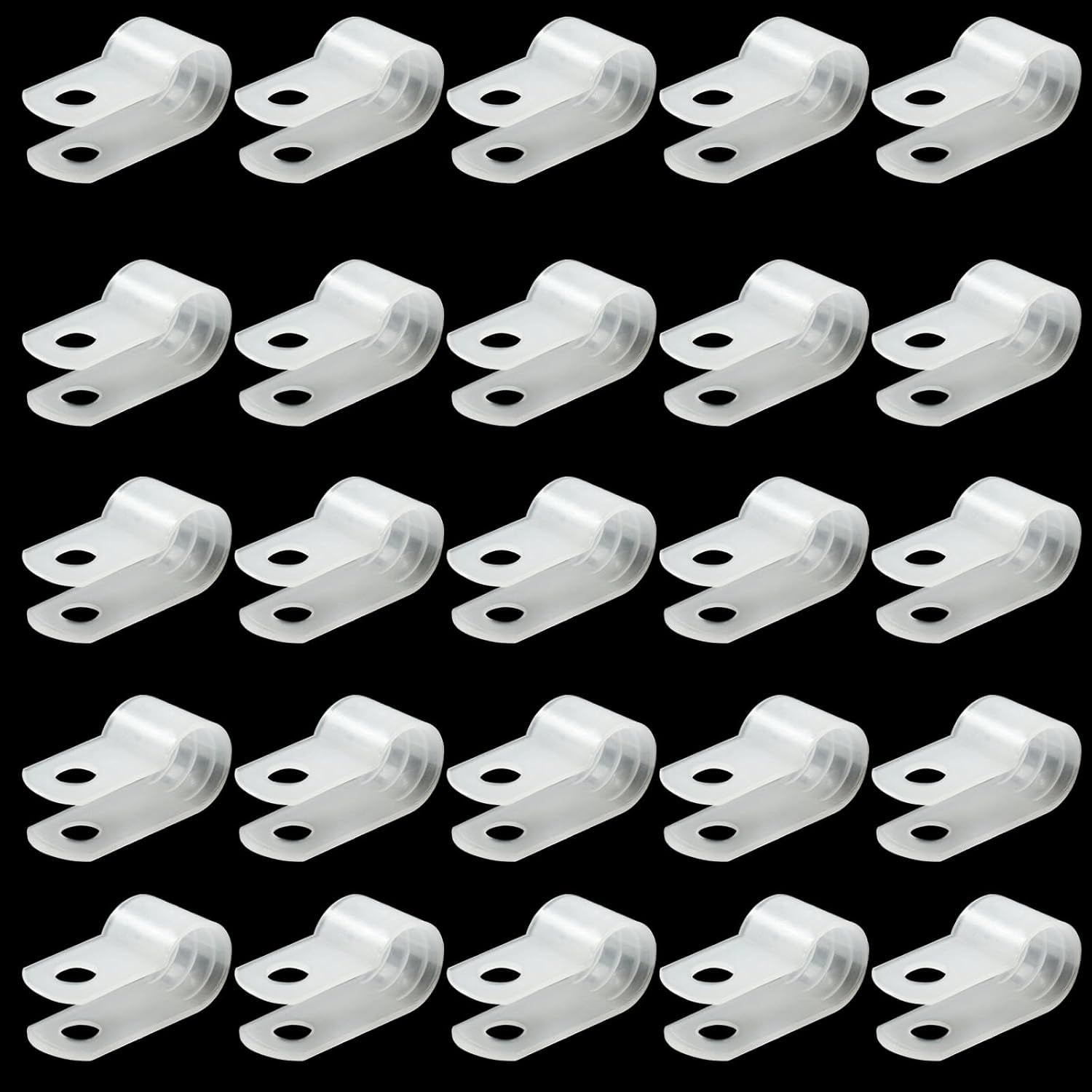 TRH-120 PCS R-Type Cable Clip Wire Clamp, 5/16" White Screw Mounting ...