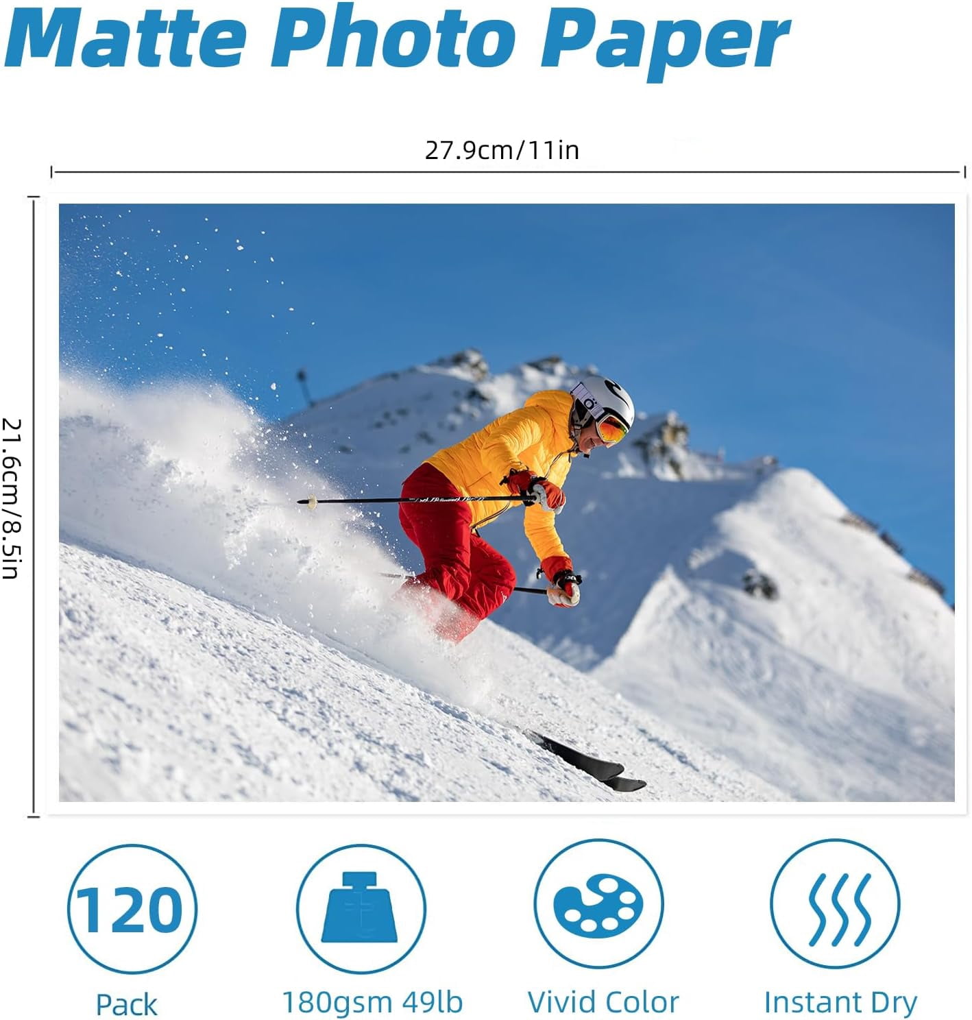 TRH-120 Sheets Presentation Paper Matte 8.5x11 Inkjet 48lb 180gsm ...