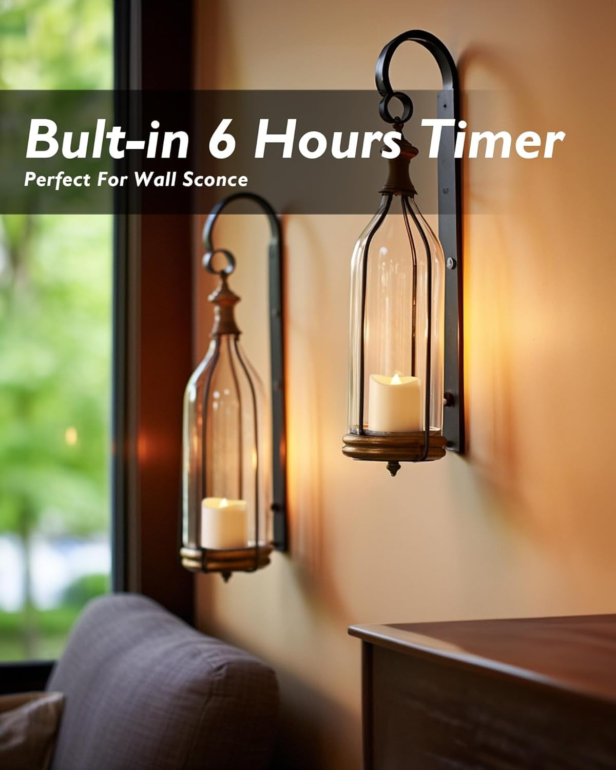 TRH-12Pack Timer Flameless LED Votive Candles, Long Lasting Battery ...