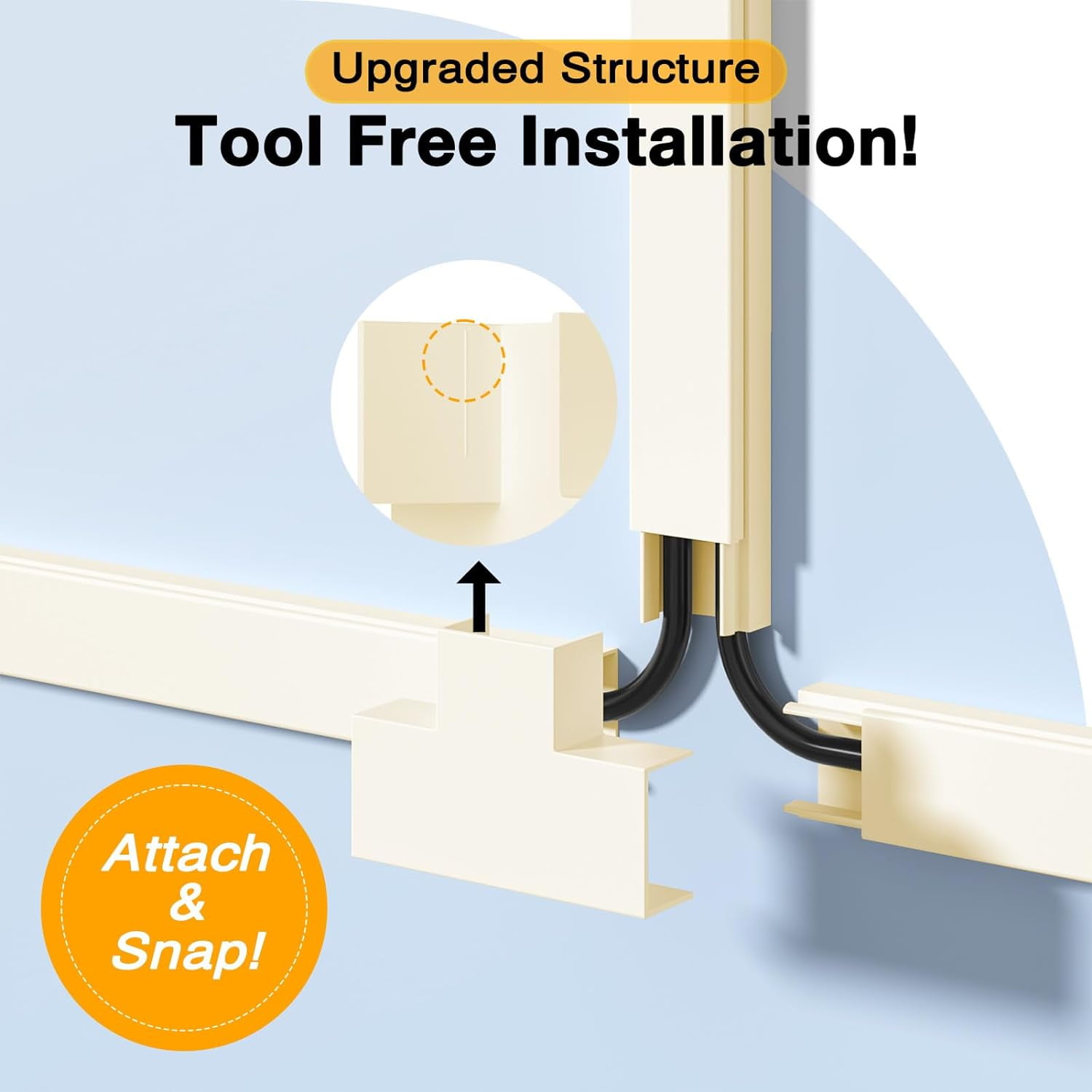 TRH-157in Cord Hider, Cord Cover Wall Cable Management, Paintable Wire ...