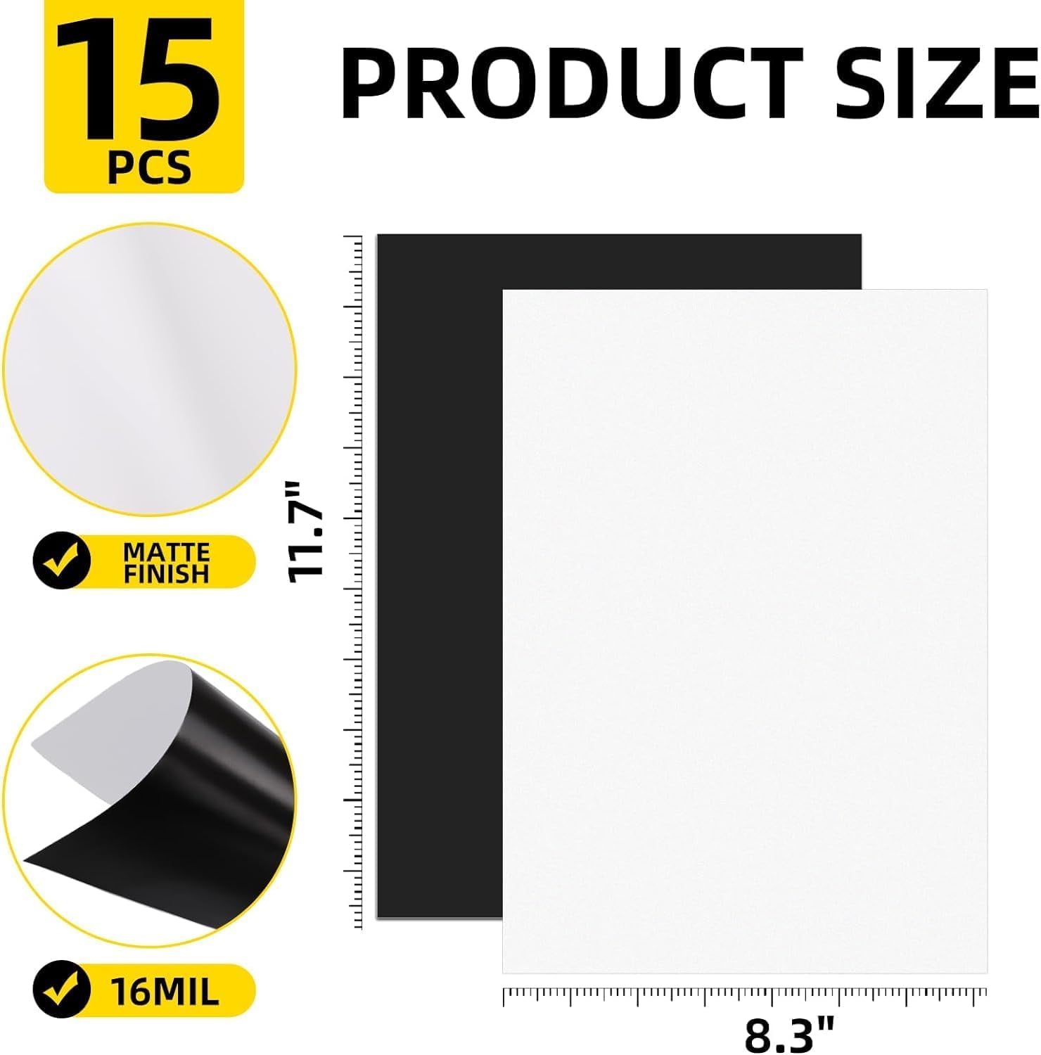 TRH-15Pcs Printable Magnetic Sheets, 8.3x11.7inch Flexible Magnet ...