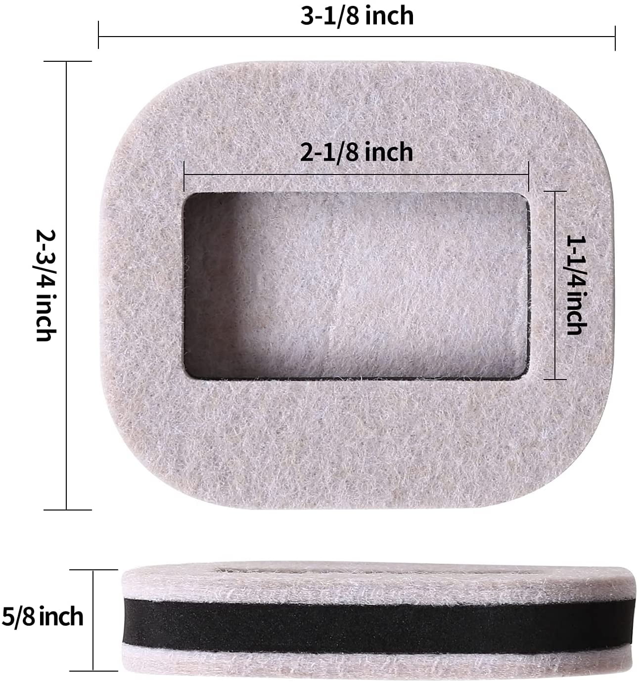 TRH-16 PCS Felt Furniture Coasters Caster Cups, Bed Office Chair ...