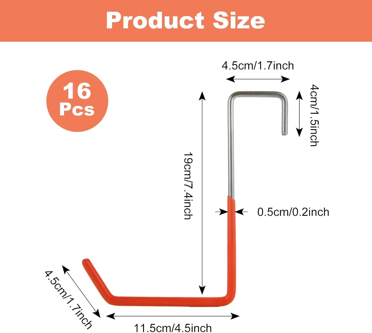 TRH-16 Pcs Rafter Hanger Hook Heavy Duty Large S Hooks, Vinyl Coated S ...
