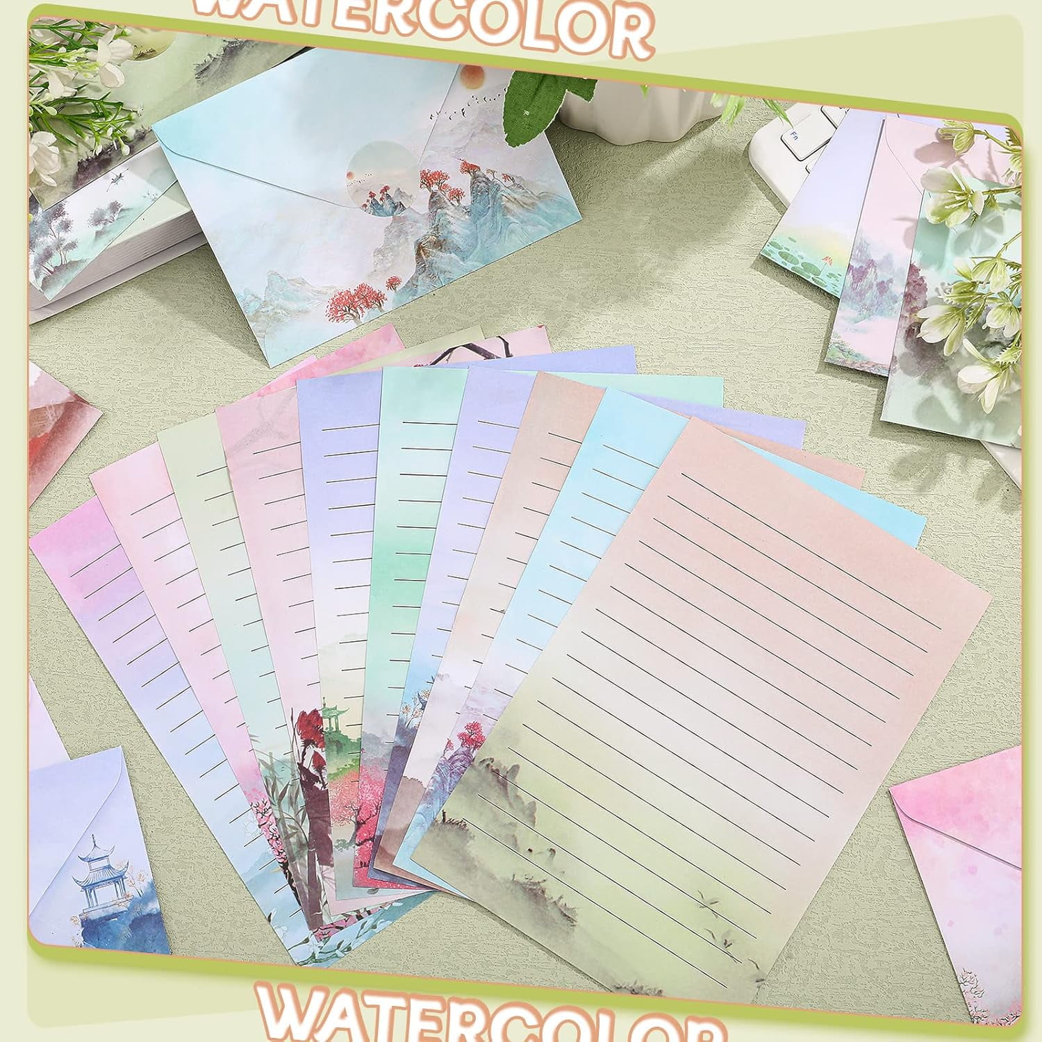 TRH-160 Packs Stationery Paper Set (50 Double Sided Stationery Writing ...