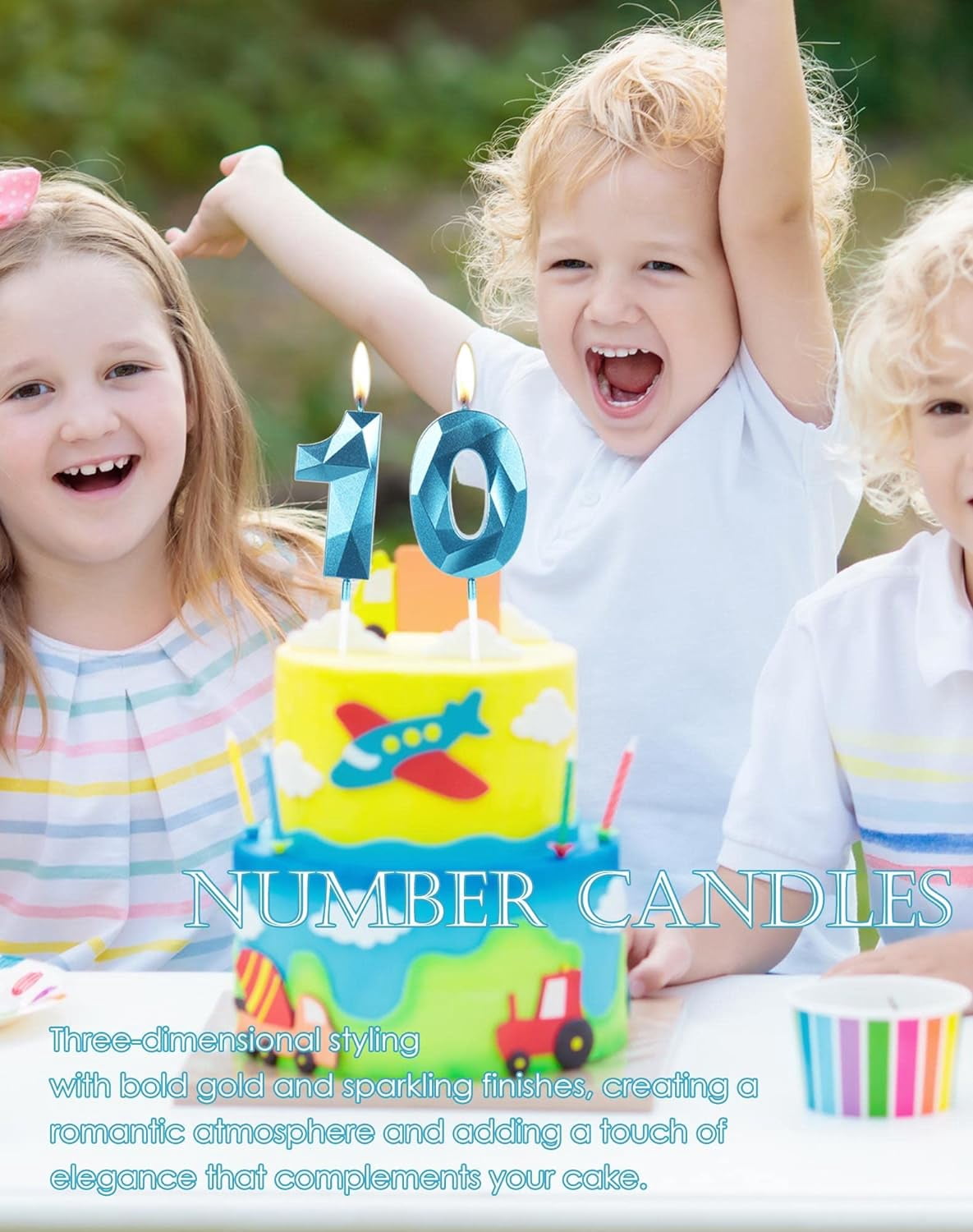 TRH-16th Birthday Candles,Number 16 Candles,Blue Happy Birthday Candle ...
