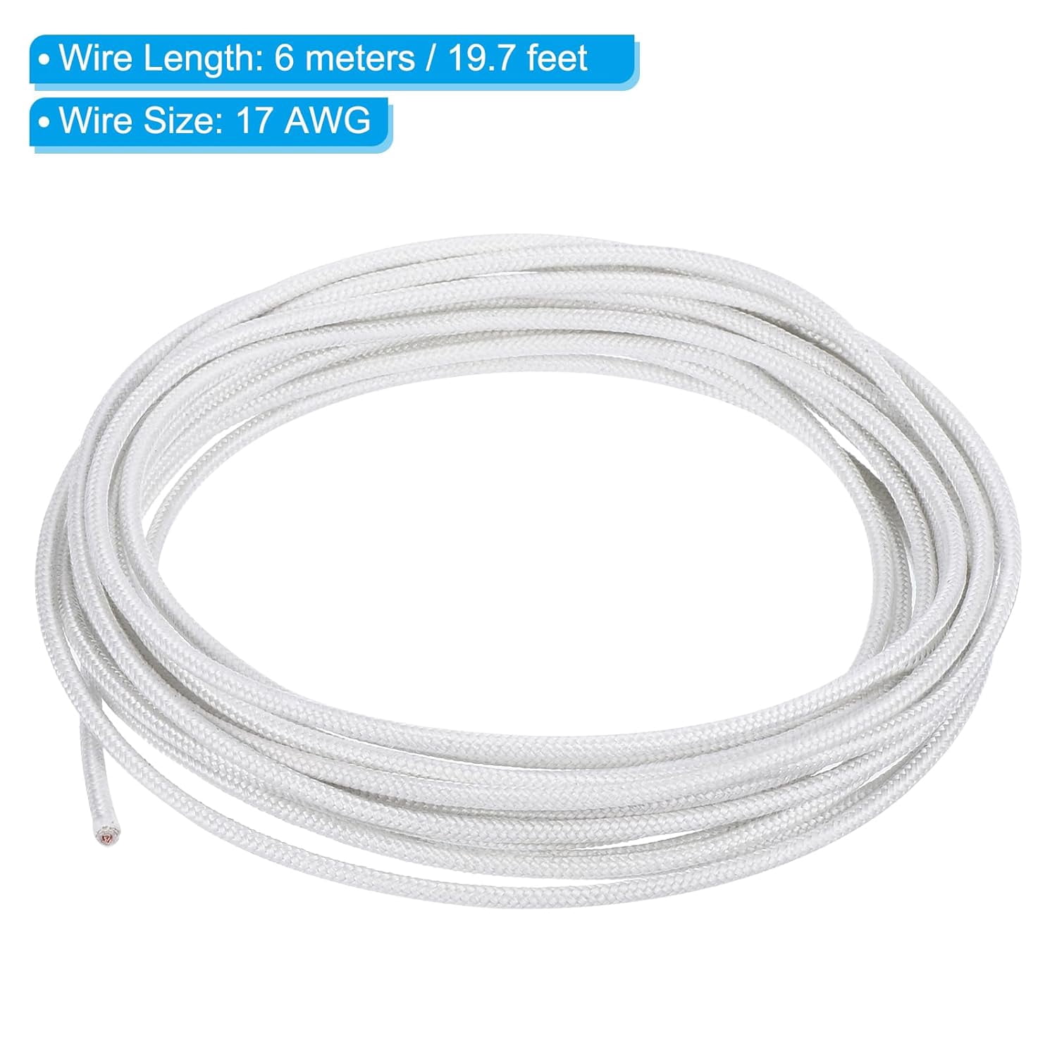 TRH-19.7Ft 17 AWG High Temperature Wire, -60-350 Degrees Celsius Mica ...