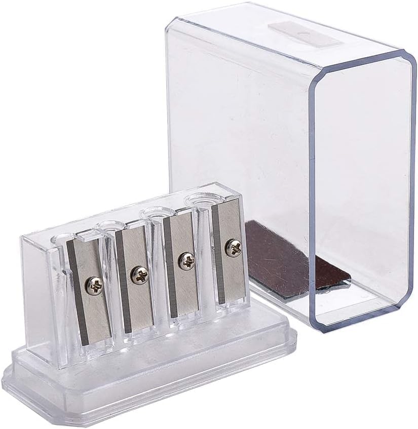 TRH-1Pcs Transparent 4 Holes Charcoal Pencil Sharpener,Long Point ...