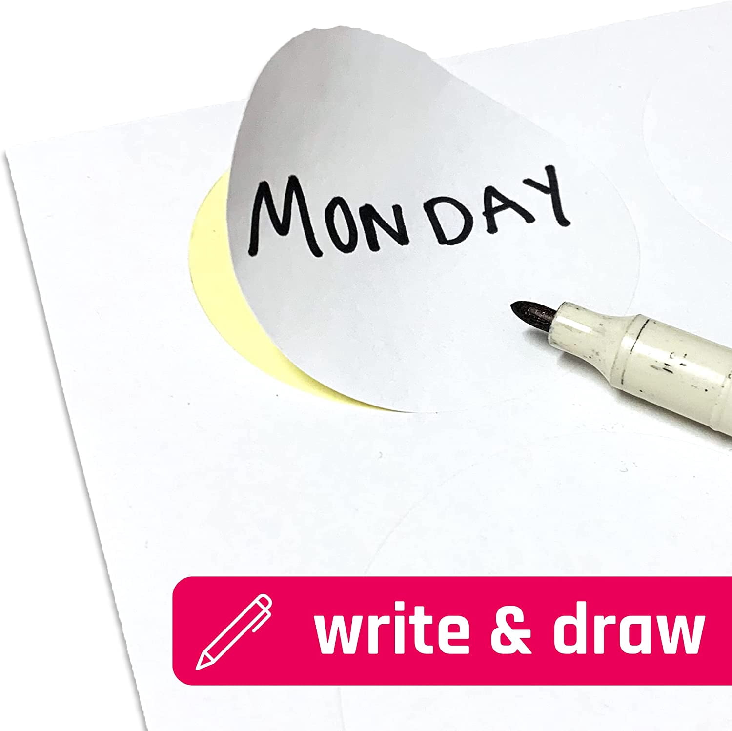 TRH-2.5" Round Matte White Sticker Label, Laser/Inkjet Printing ...