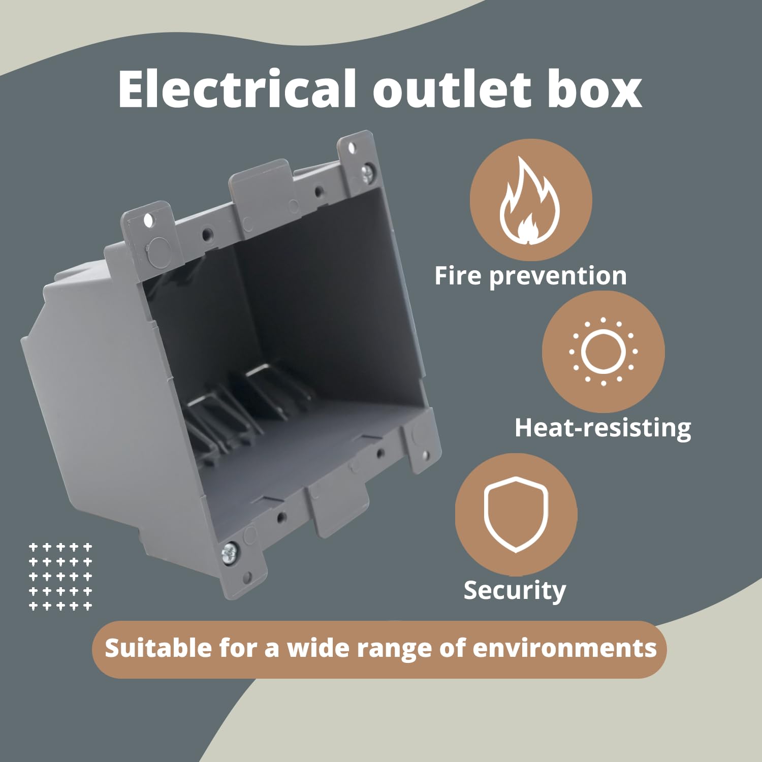 TRH-2 Gang Electrical Box,Electrical Outlet Boxes Plastic 26 Cubic inch,Plastic Junction Box for ...