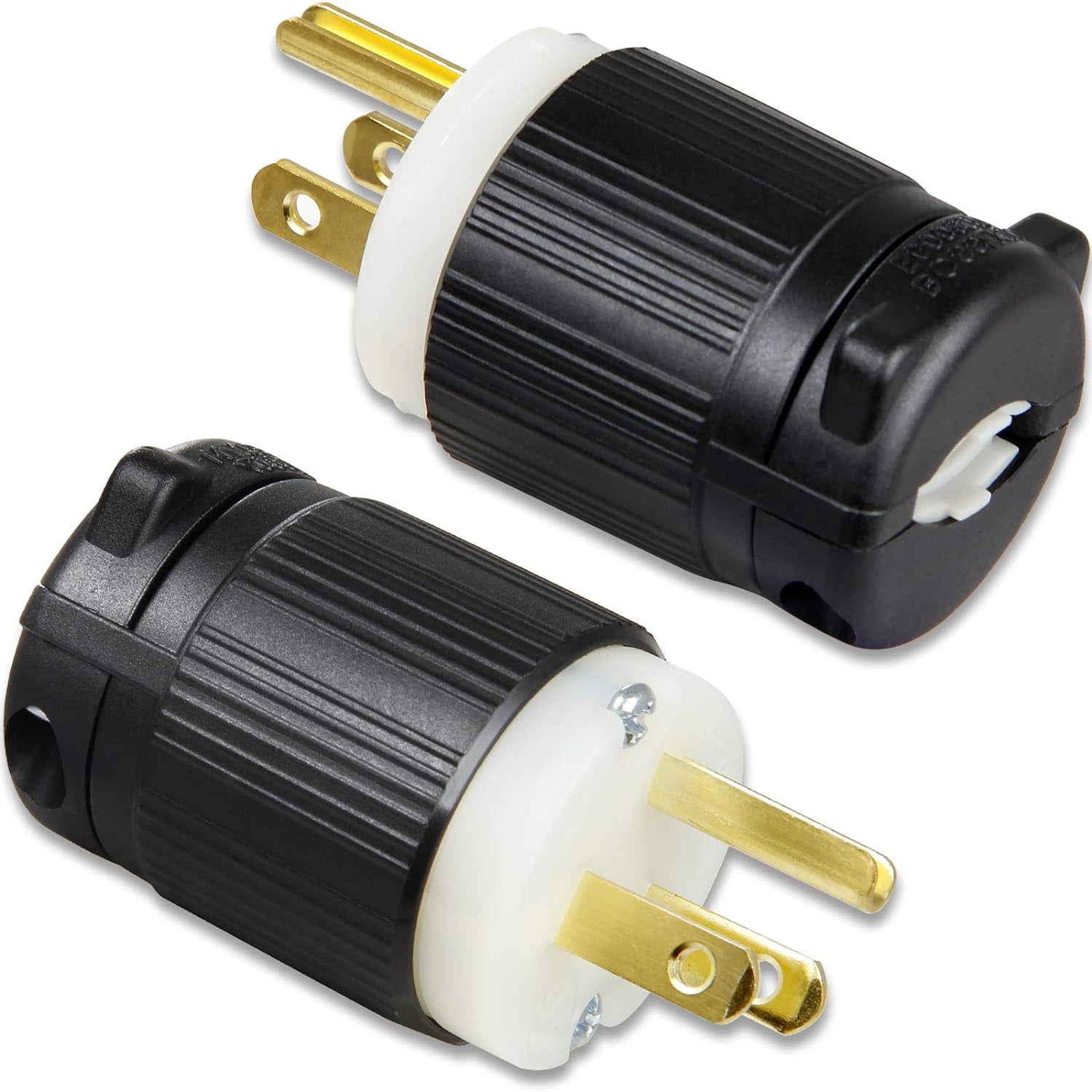 TRH-2 Pack 125V 15Amp 3-Prong Male Electric Plugs, UL Listed NEMA 5-15P ...