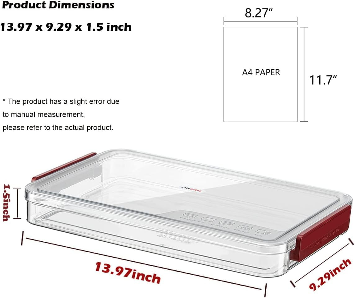 TRH-2 Pack Document Storage Clear Plastic Storage Boxes with Lids ...