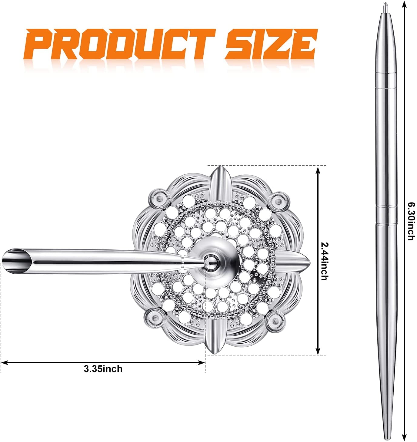 TRH-2 Pieces Hollow Round Pen Holder Pen Set for Wedding Bridal ...