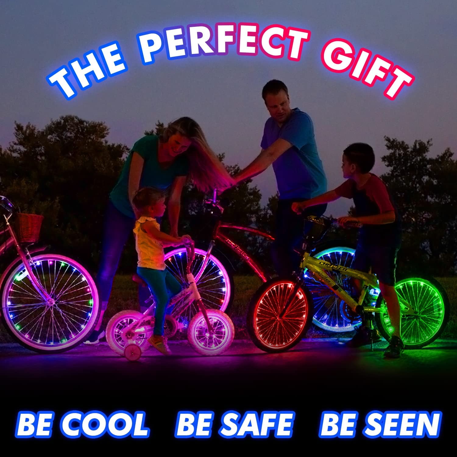TRH-2-Tire Pack LED Bike Wheel Lights with Batteries Included, Get 100% ...