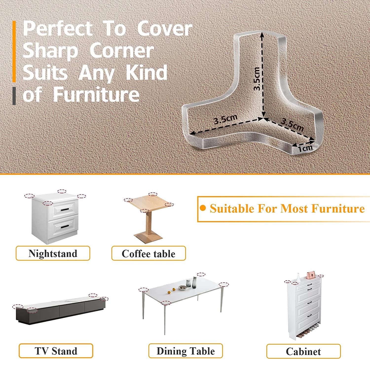 TRH-20 Pack Corner Protectors, Clear Corner Guards Table Edge ...