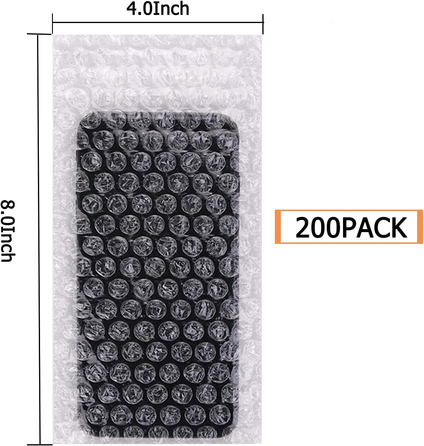 TRH-200Pack Bubble Out Bags 4"x 8" Clear Bubble Pouch Bags, Bubble ...