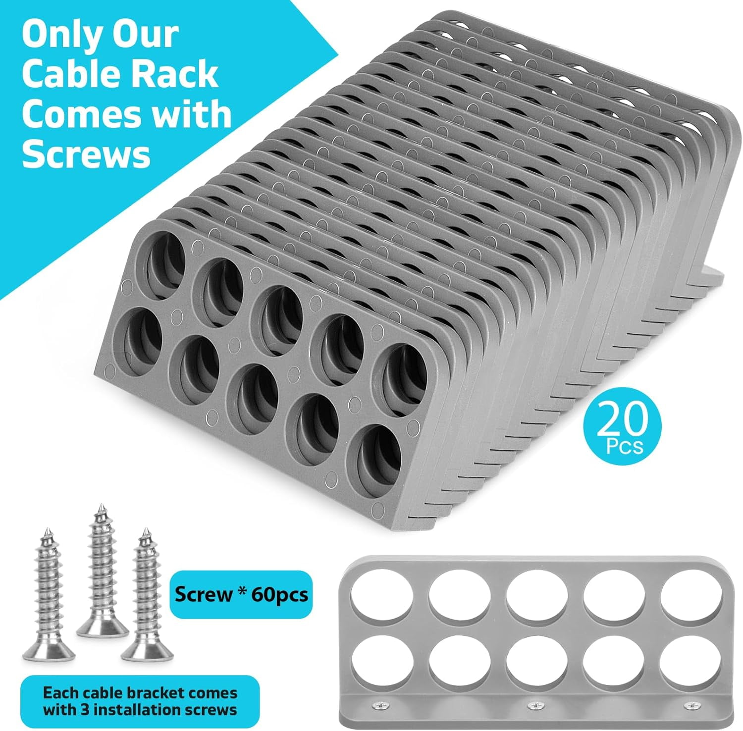 TRH-20Pack Cable Chase-Wire Bracket,Cable Support Wire Bracket Holder ...