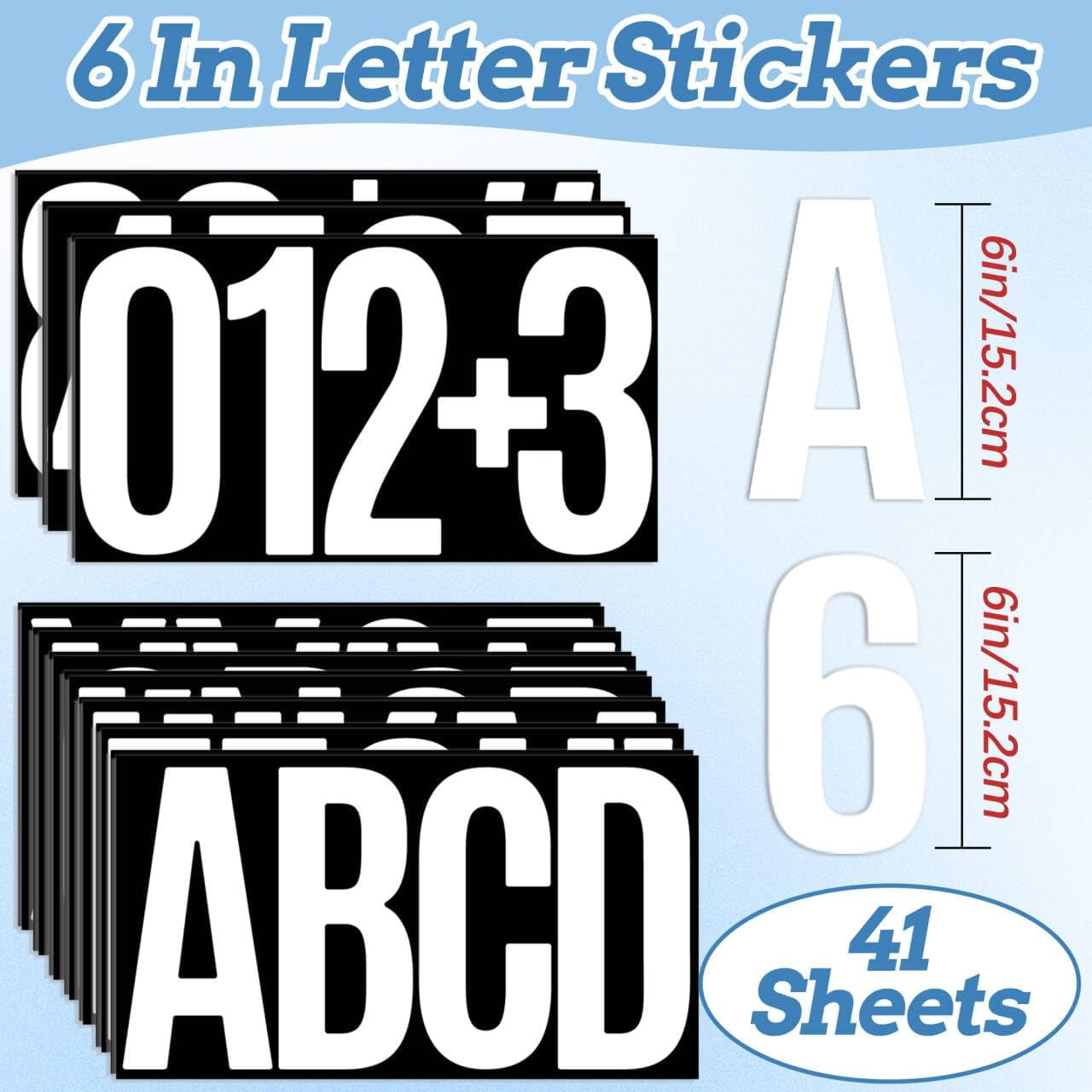 TRH-220 PCS Letter Stickers Big Font Mailbox Numbers and Letters Self ...