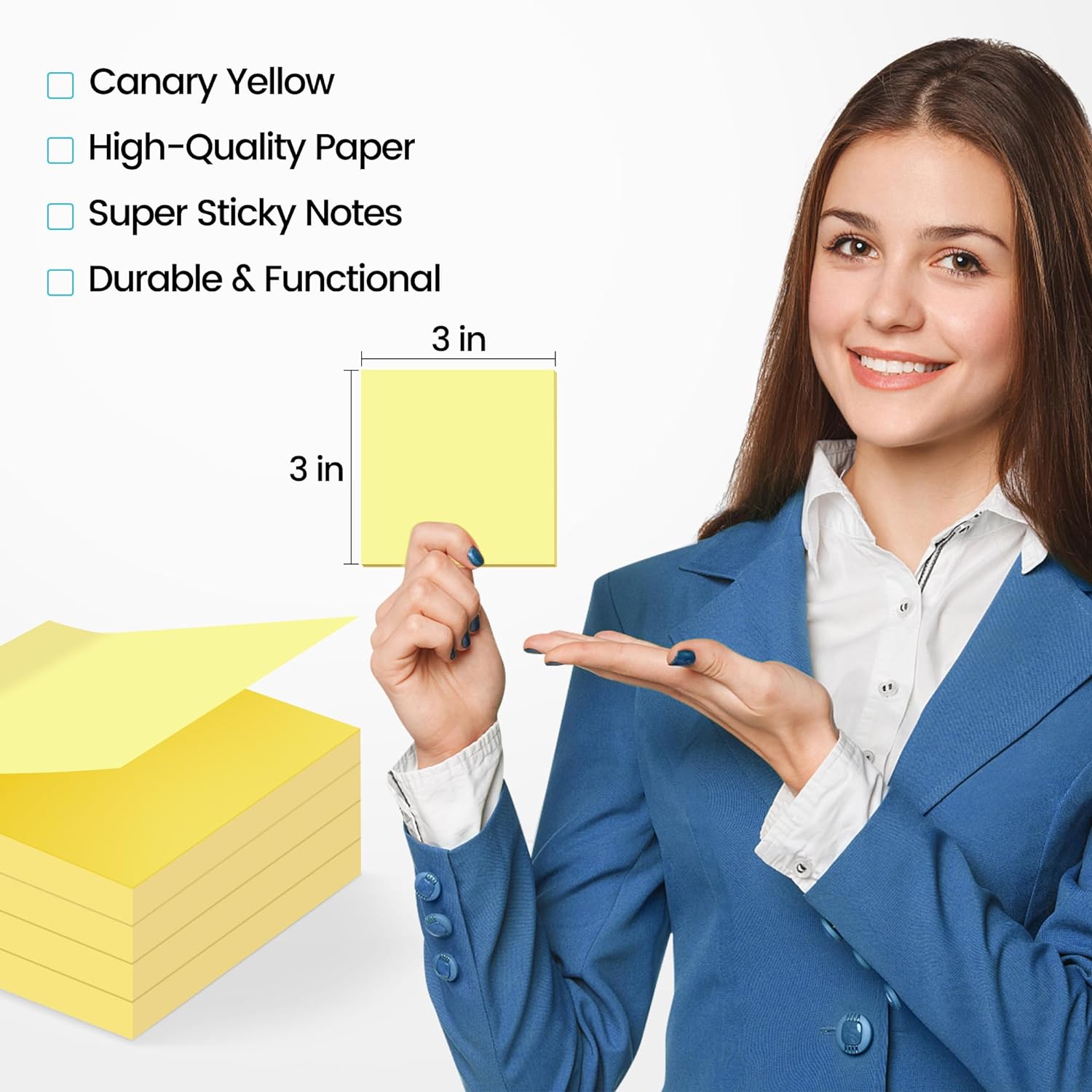 TRH-(24 Pack) Sticky Notes 3x3 in Canary Yellow, Clean Removal ...