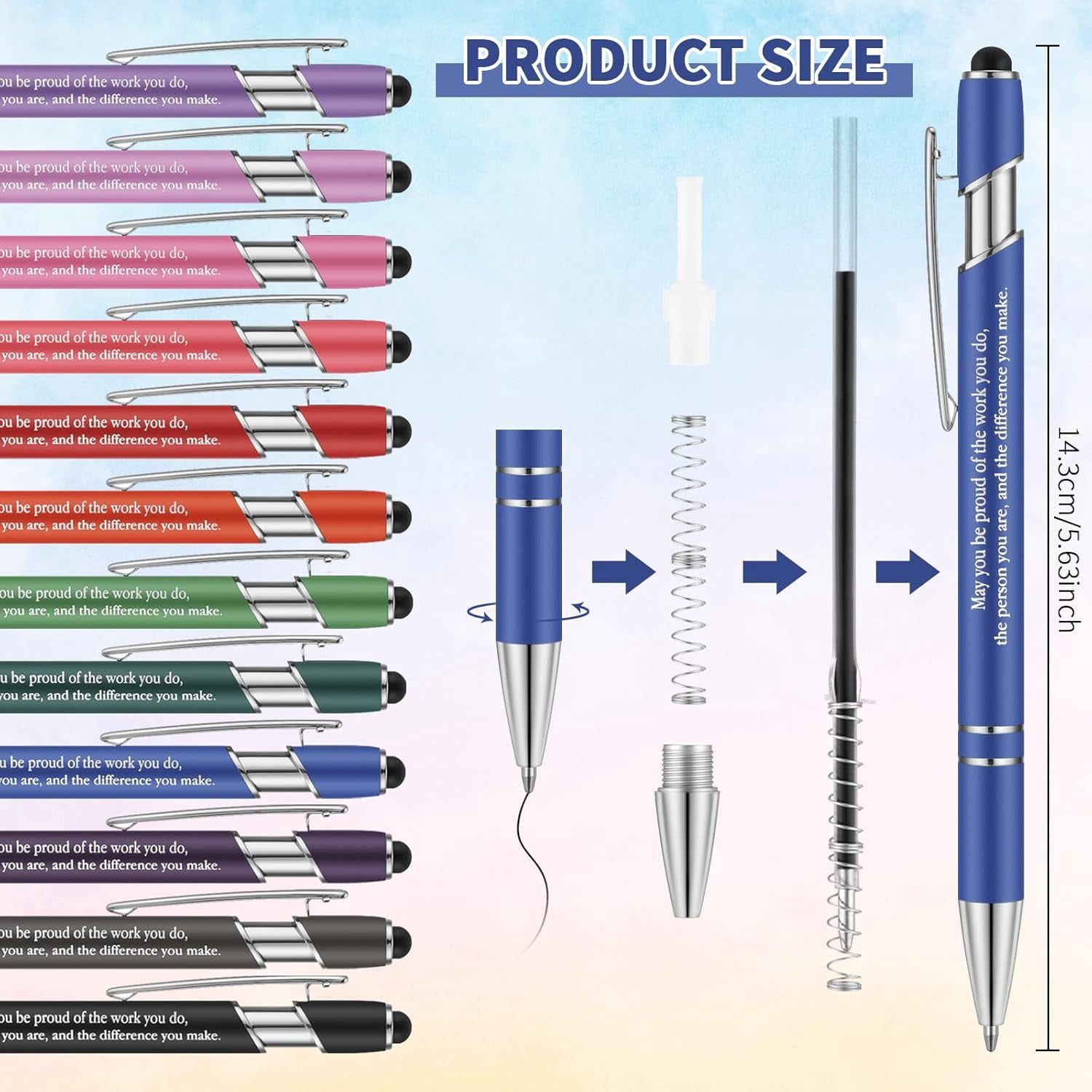 TRH-24 Pcs Employee Appreciation Pens Graduation Thank You Gifts ...