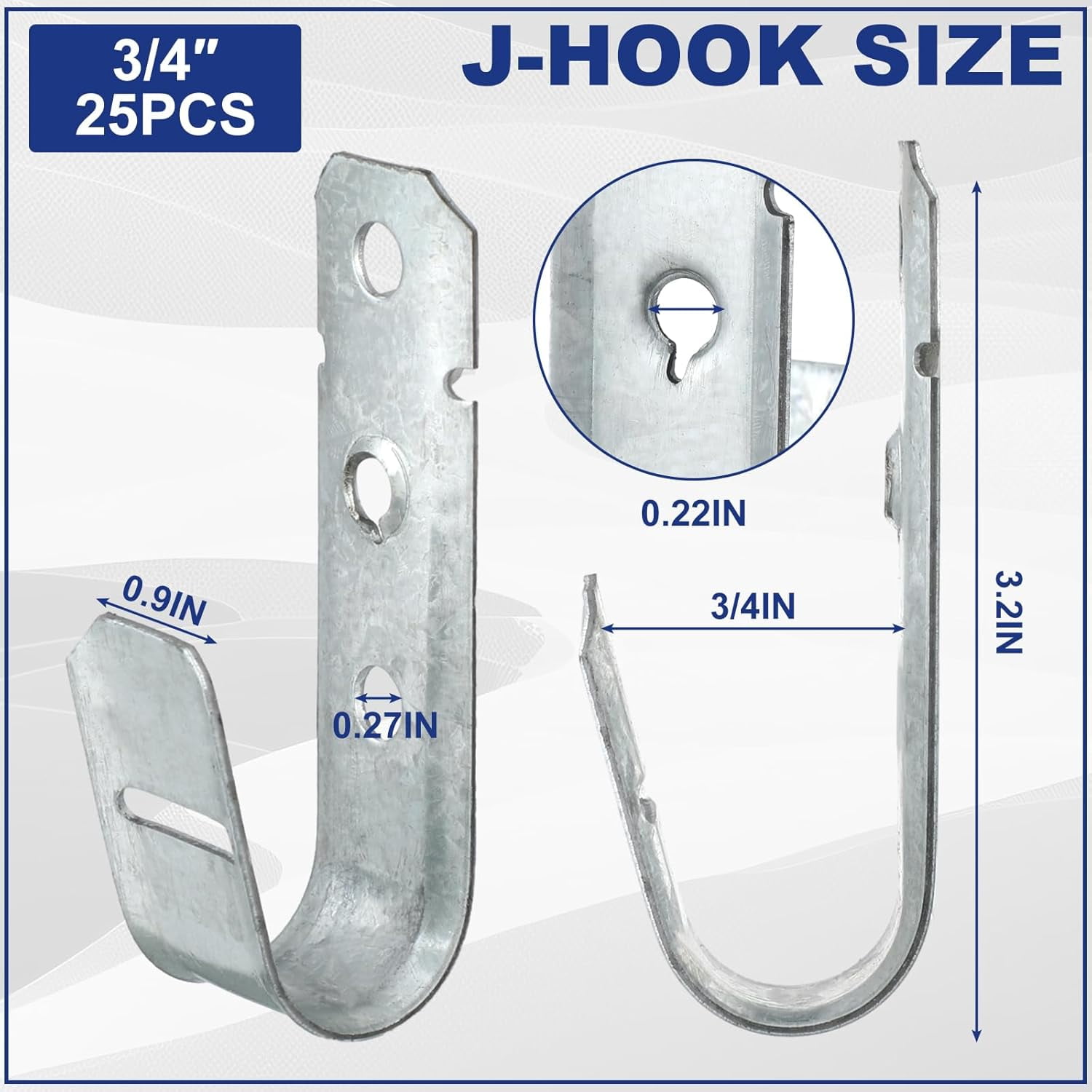 TRH-25 Pcs Cable Support J-hook, Garage Hooks for Hanging, Heavy Duty ...