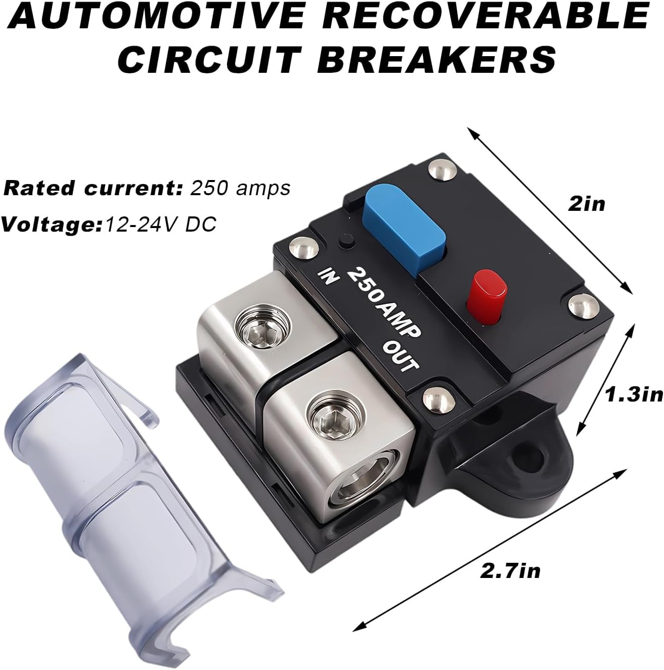 TRH-250 Amp Circuit Breaker, Automotive Self Recovery Circuit Breaker ...