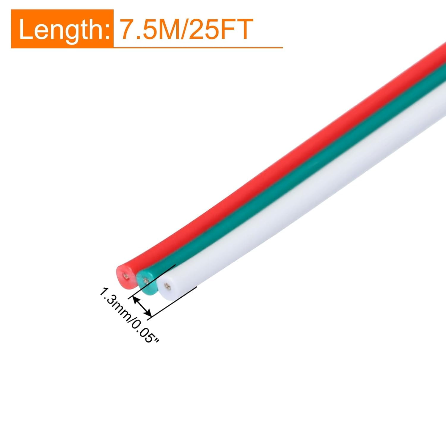 TRH-26 Gauge 3 Conductor Electrical Wire Tinned Copper Cable 25FT ...