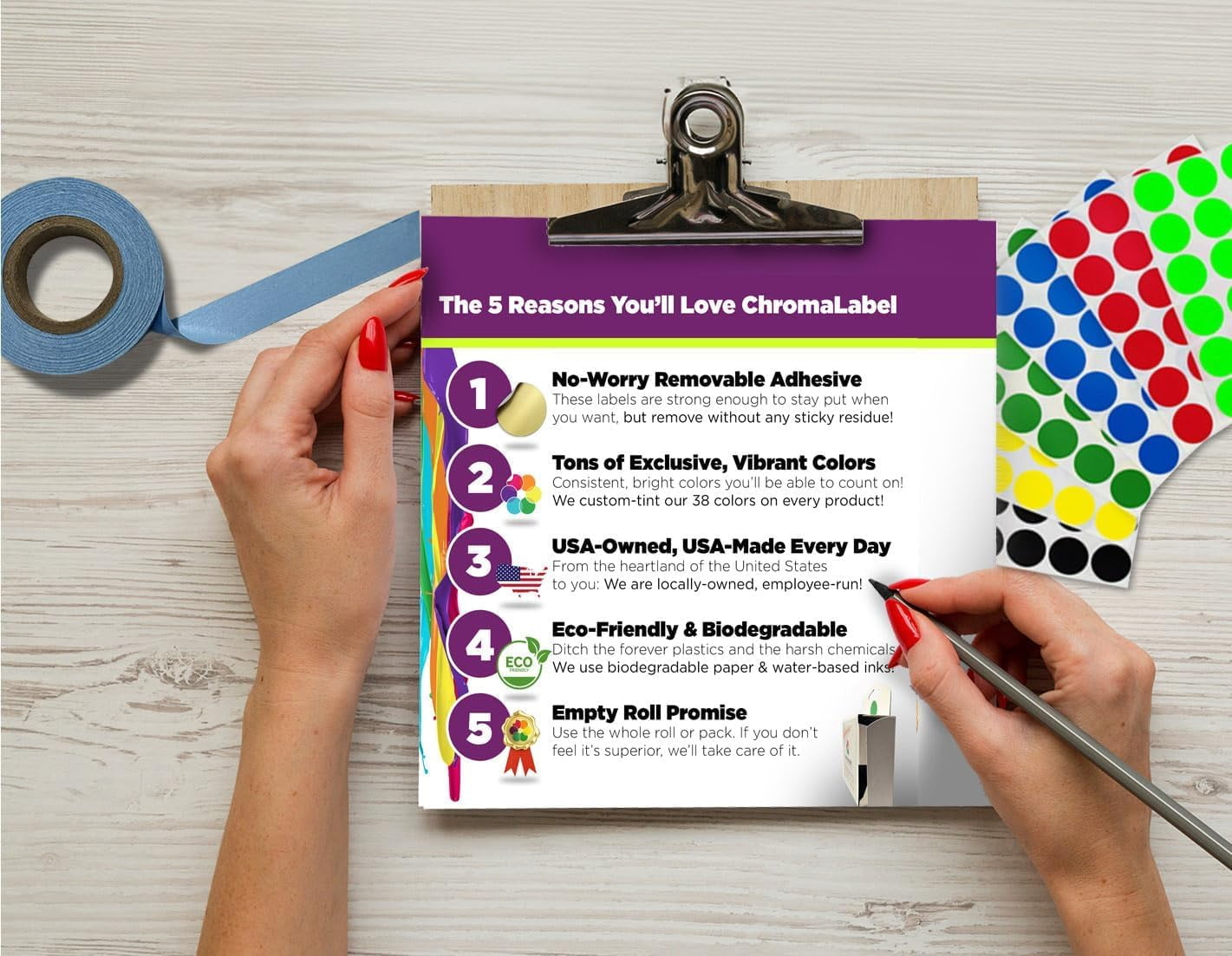 TRH-3/4 Inch Circle Sticker Labels, Easy to Write On Round Colored ...