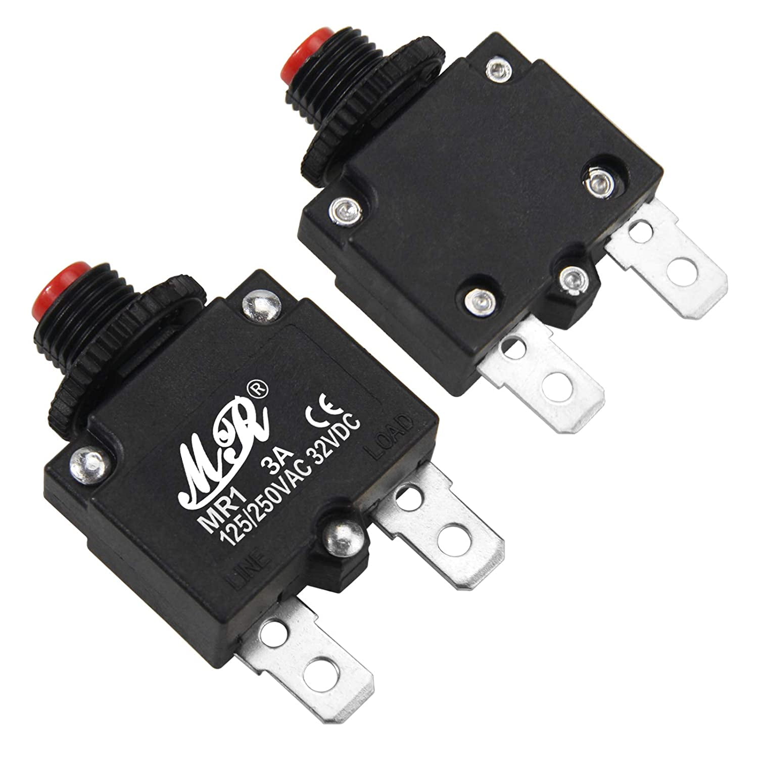 TRH-3 Amps Thermal Circuit Breakers 125/250V AC 32V DC Push Button ...