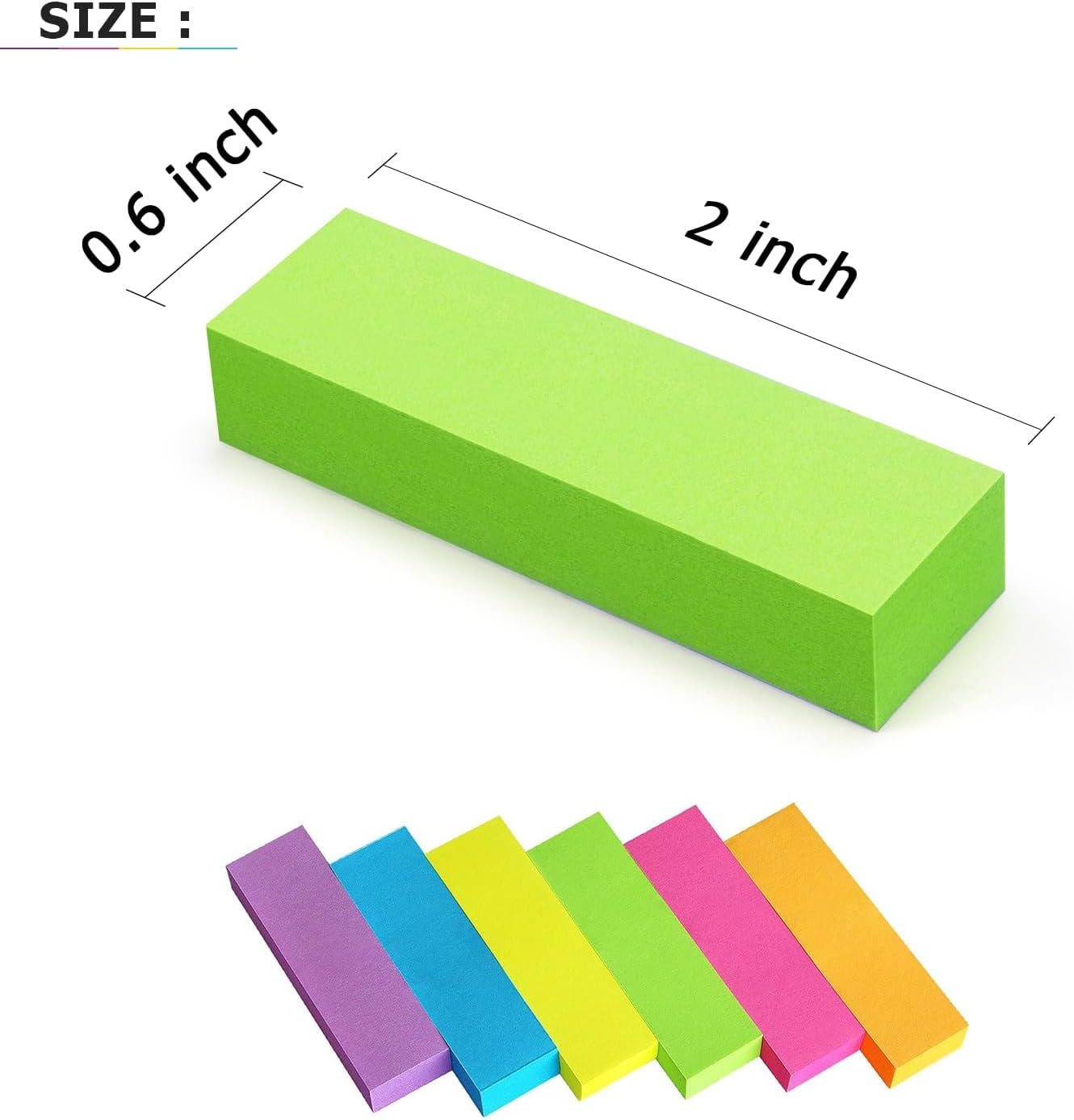 TRH-30 Pads 0.6x2 Inch Sticky Notes Flags Tabs Page Markers 6 Bright ...