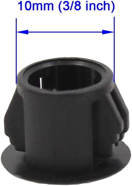 TRH-30 Pcs Black Hole Plugs 10mm (3/8 inch) Flush Type Panel Plastic ...