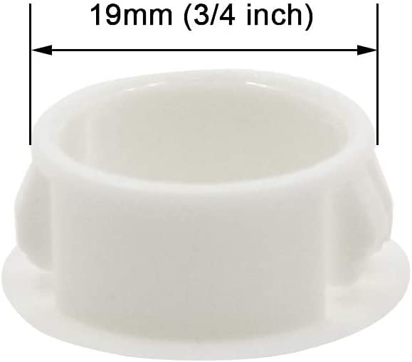 TRH-30 Pcs White Hole Plugs 19mm (3/4 inch) Flush Type Panel Plastic ...