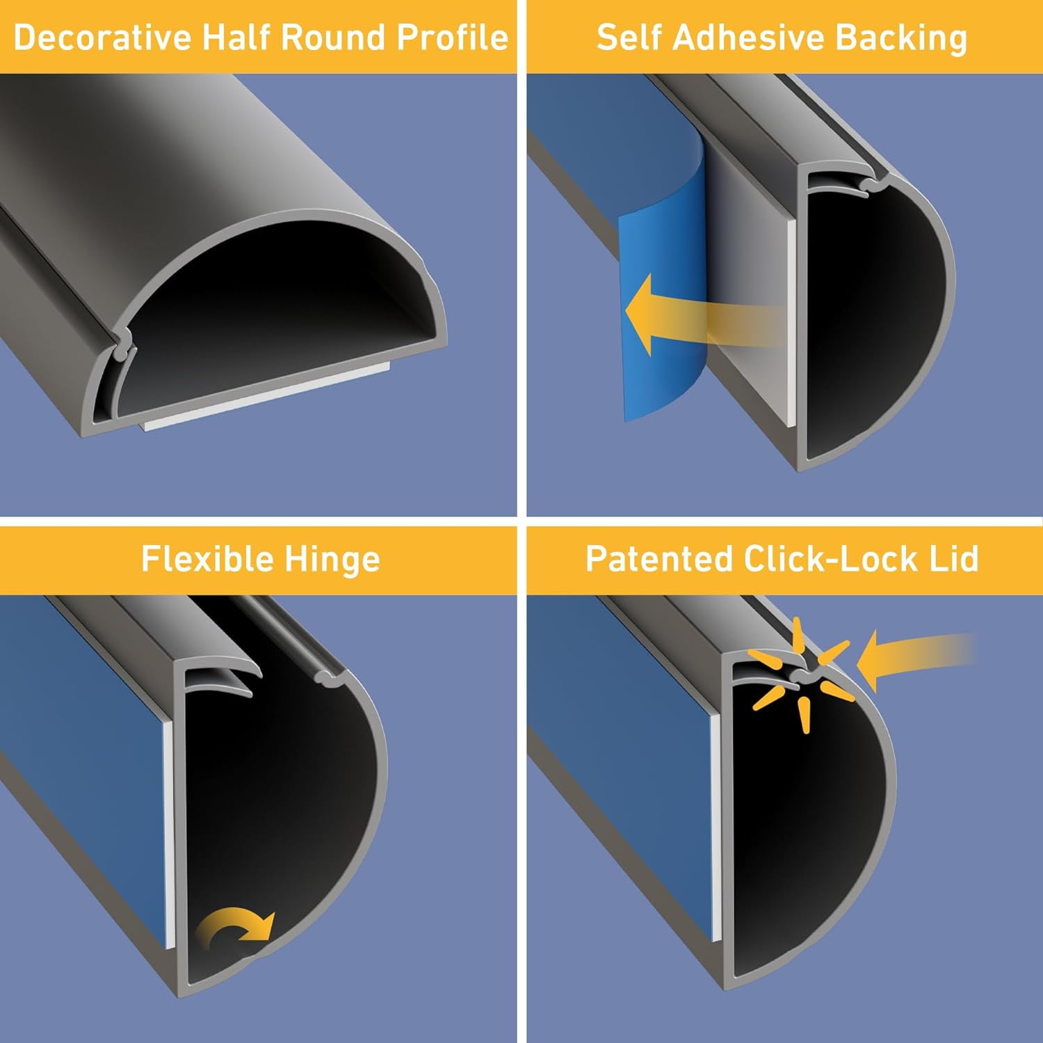 TRH-31.4in TV Cord Hider, Patented Half Round Cable Cover, Hide Wall ...