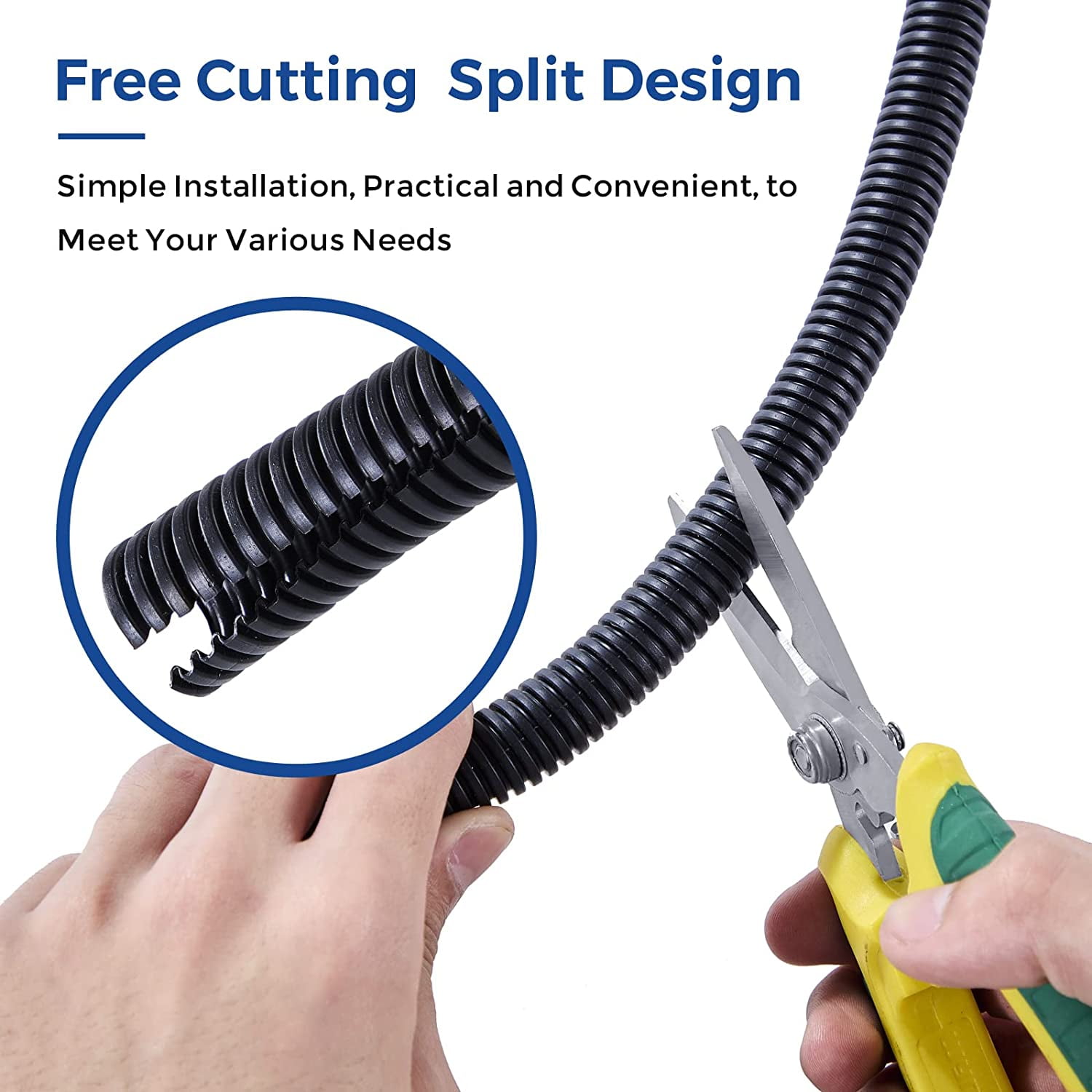 TRH-33ft 1/2inch Cable Management, White Wire Loom Tubing Cord ...