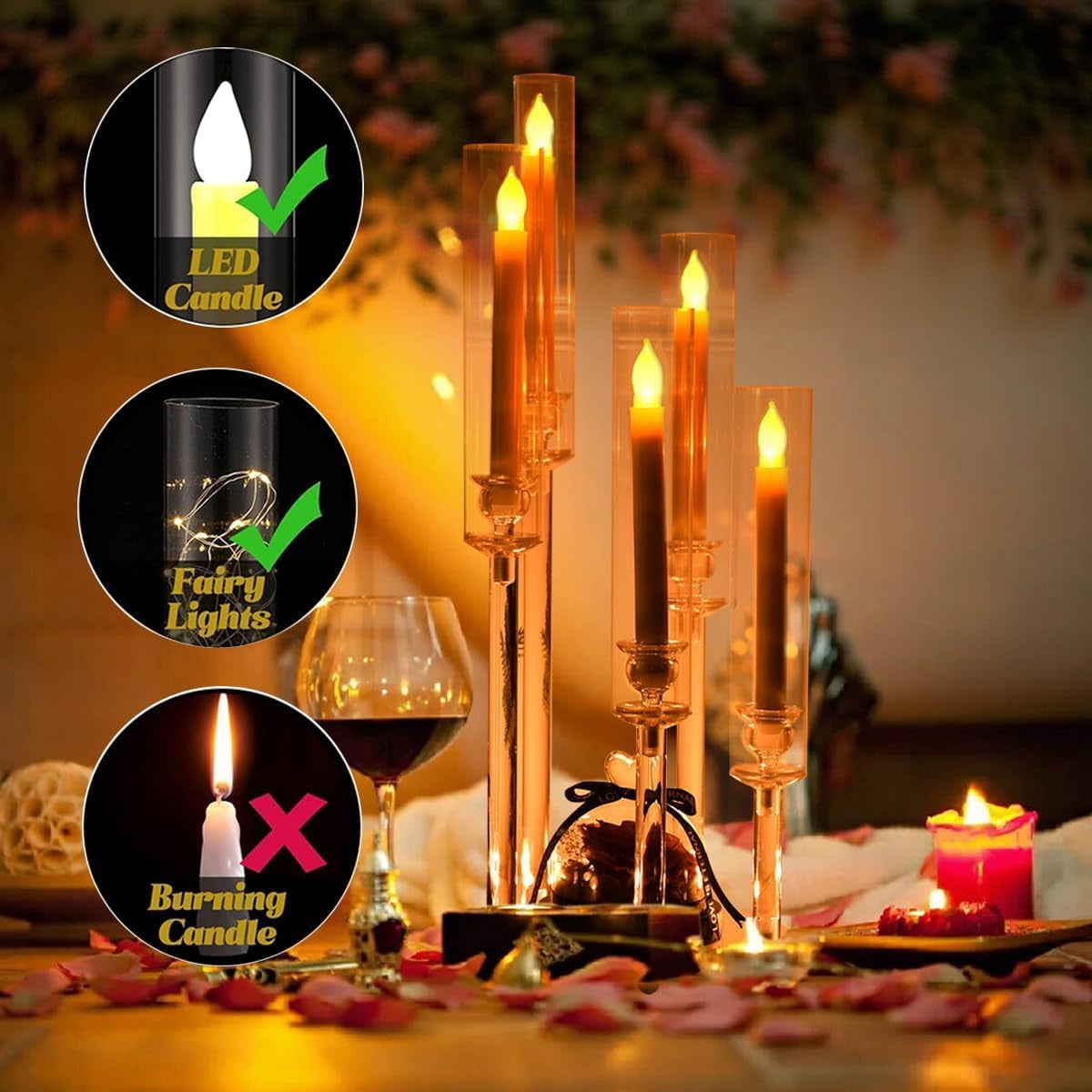 TRH-5 Arm Acrylic Clear Candelabra Centerpiece for Wedding, Acrylic ...
