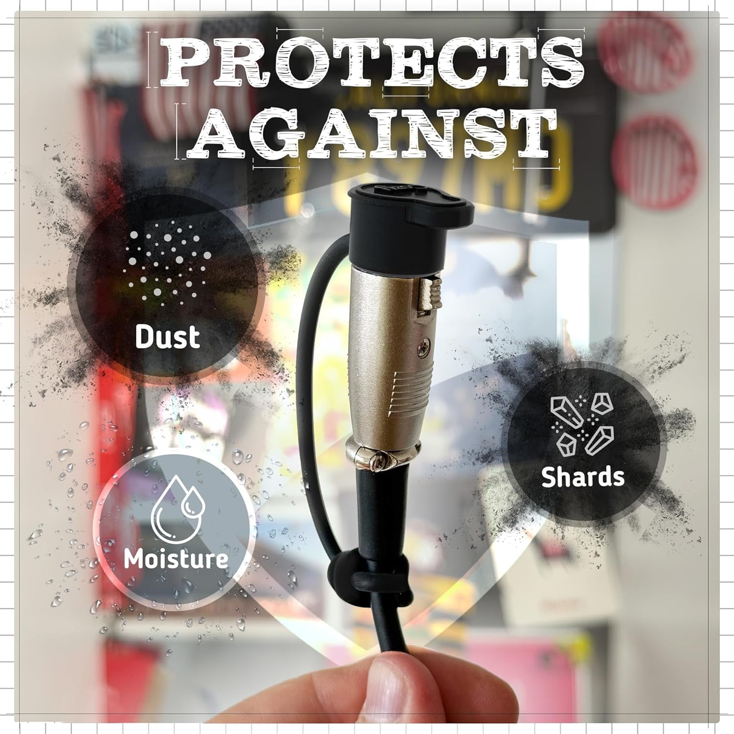 TRH-5-Pack XLR Cable Caps for Microphone/Battery Charger Cables/Cords ...