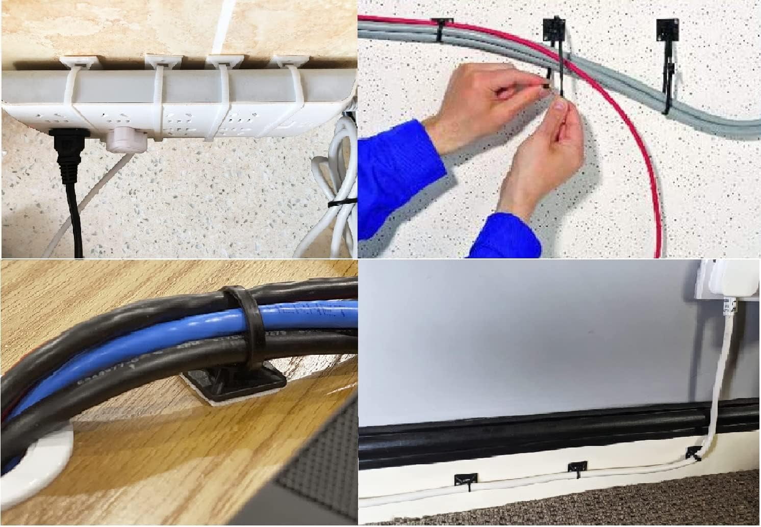 TRH-50 Pcs 3M Back-Glue Self Adhesive Cable Zip Tie Mounts Self ...