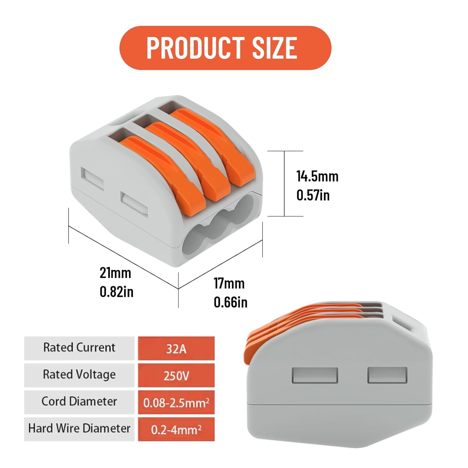 TRH-50PCS Lever Wire Nuts, Compact Lever Wire Connectorst, Electrical ...