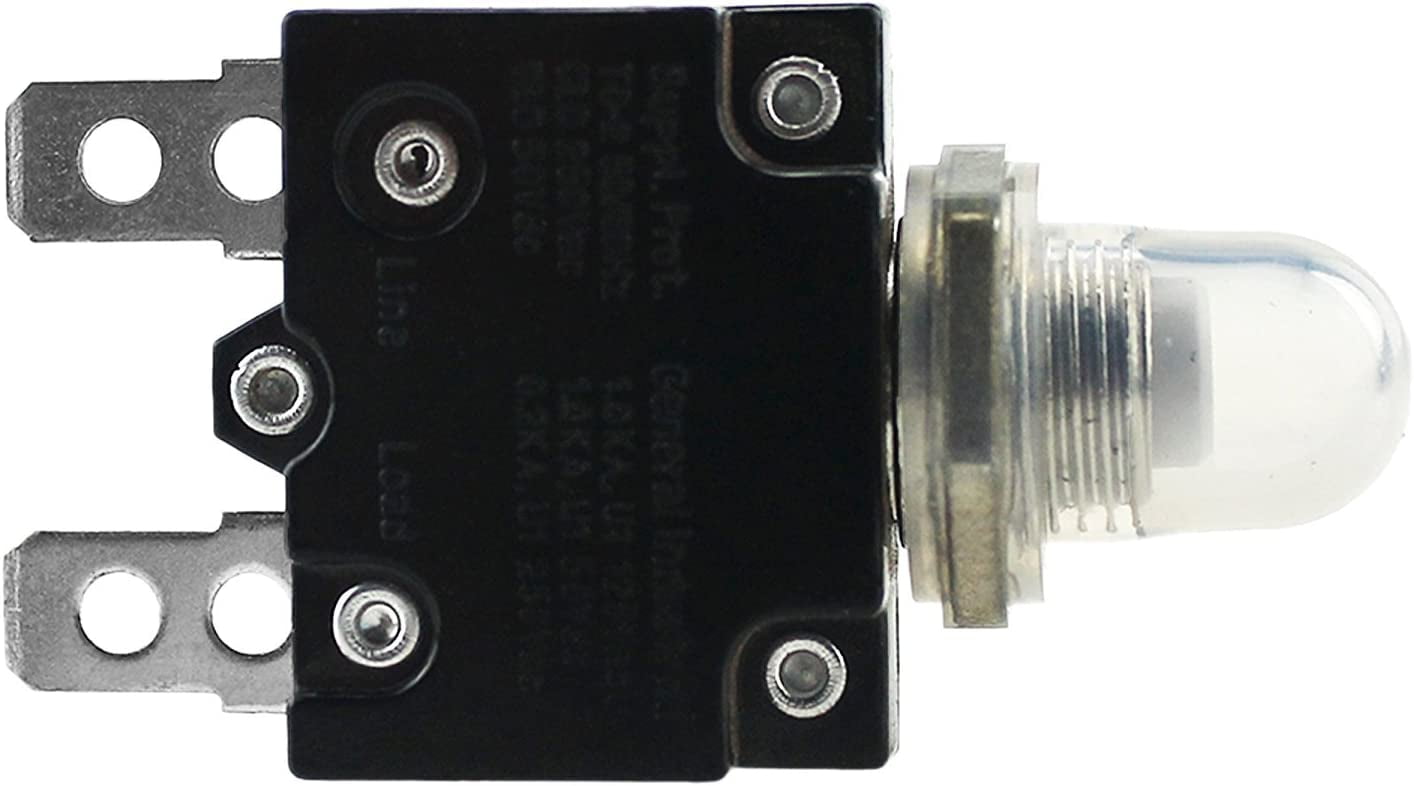 TRH-5pcs Push Button Reset 15A Circuit Breakers with Quick Connect ...