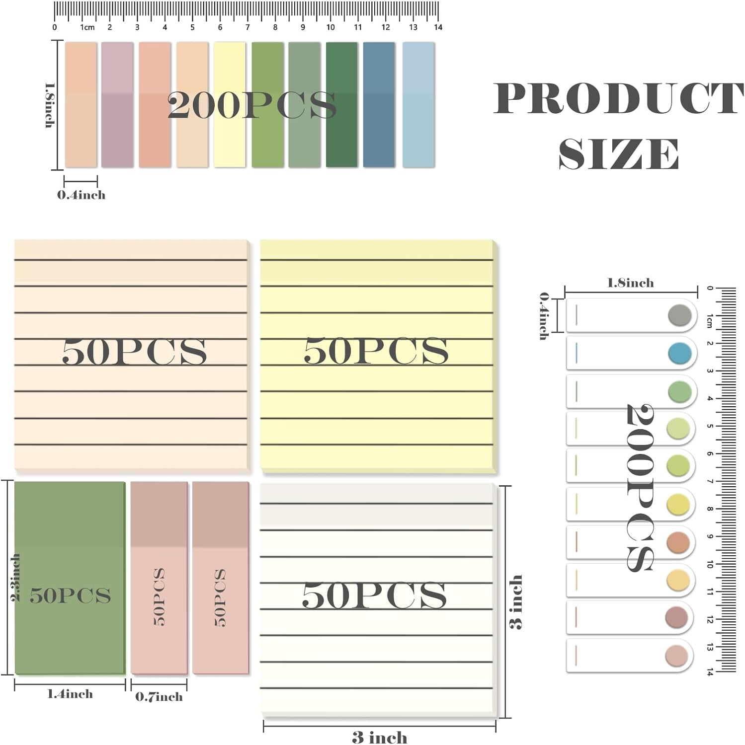 TRH-700 Sheets Transparent Sticky Notes with Lined, Clear Waterproof 3 ...