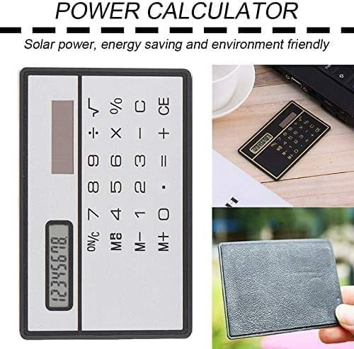 TRH-8 Digit Silver and Black Ultra Thin Solar Power Calculator with ...