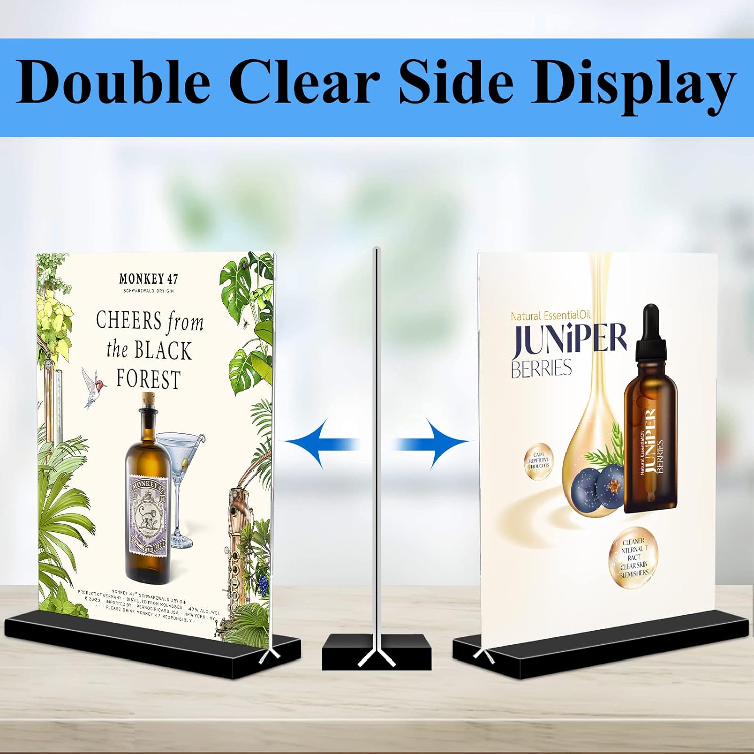 TRH-Acrylic Sign Holder 8.5x11 Vertical,Clear Double-Sided Stand ...